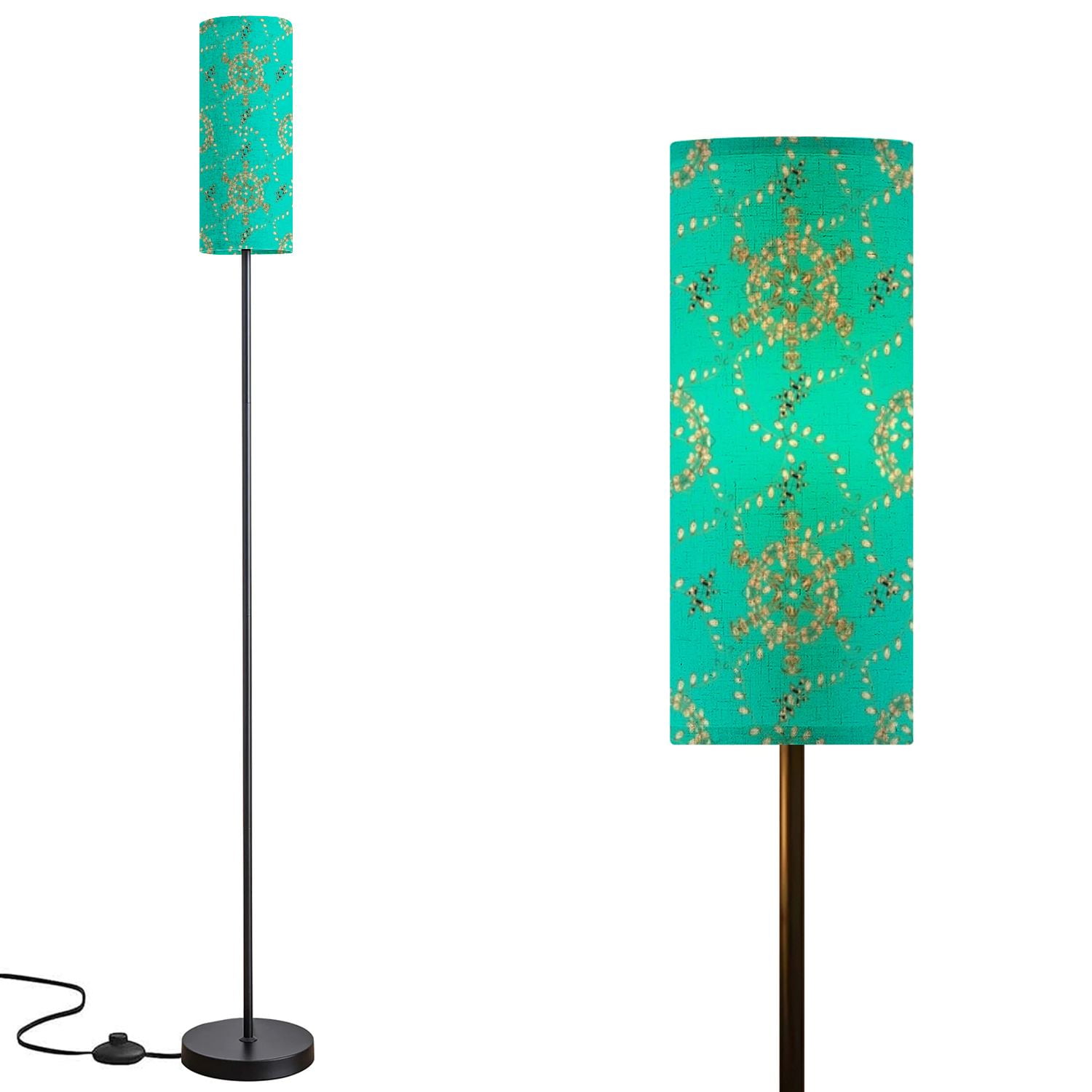 Floor Lamp for Living Room with 3 Color Temperature Seamless floral ...