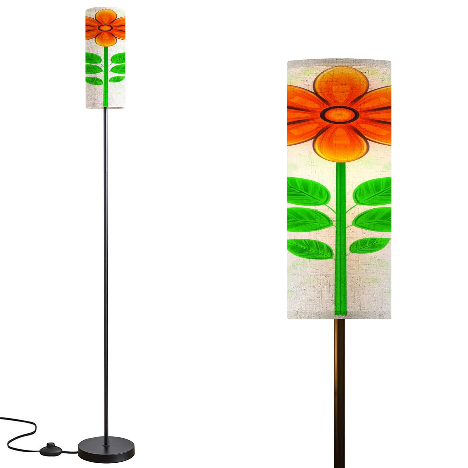 Floor Lamp for Living Room with 3 Color Temperature Stylized Flower ...
