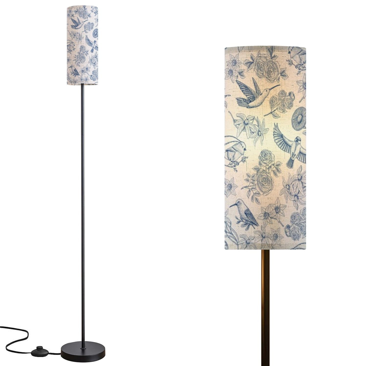 Floor Lamp for Living Room with 3 Color Temperature Toile De Jouy Wild ...