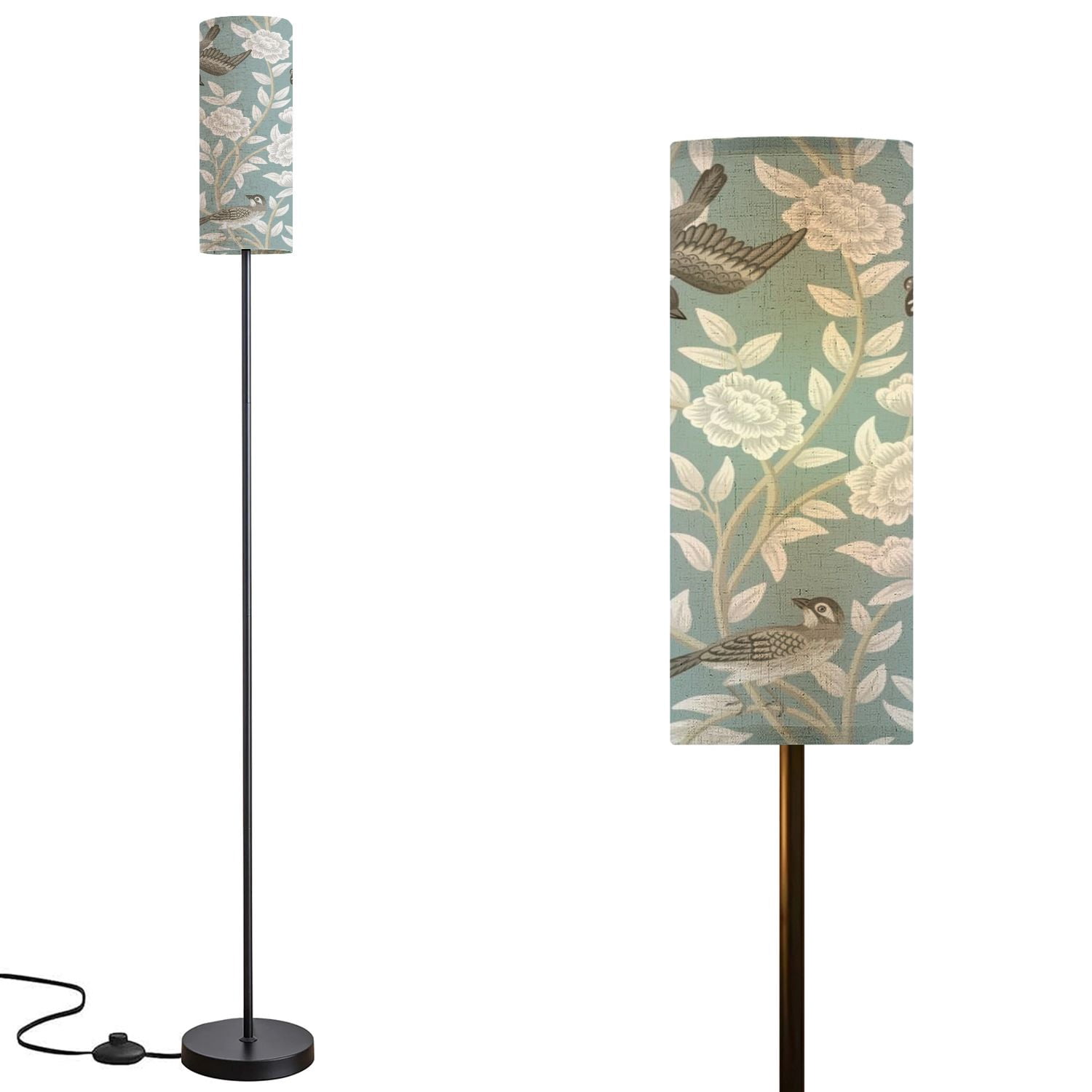 Floor Lamp for Living Room with 3 Color Temperature Vintage botanical ...