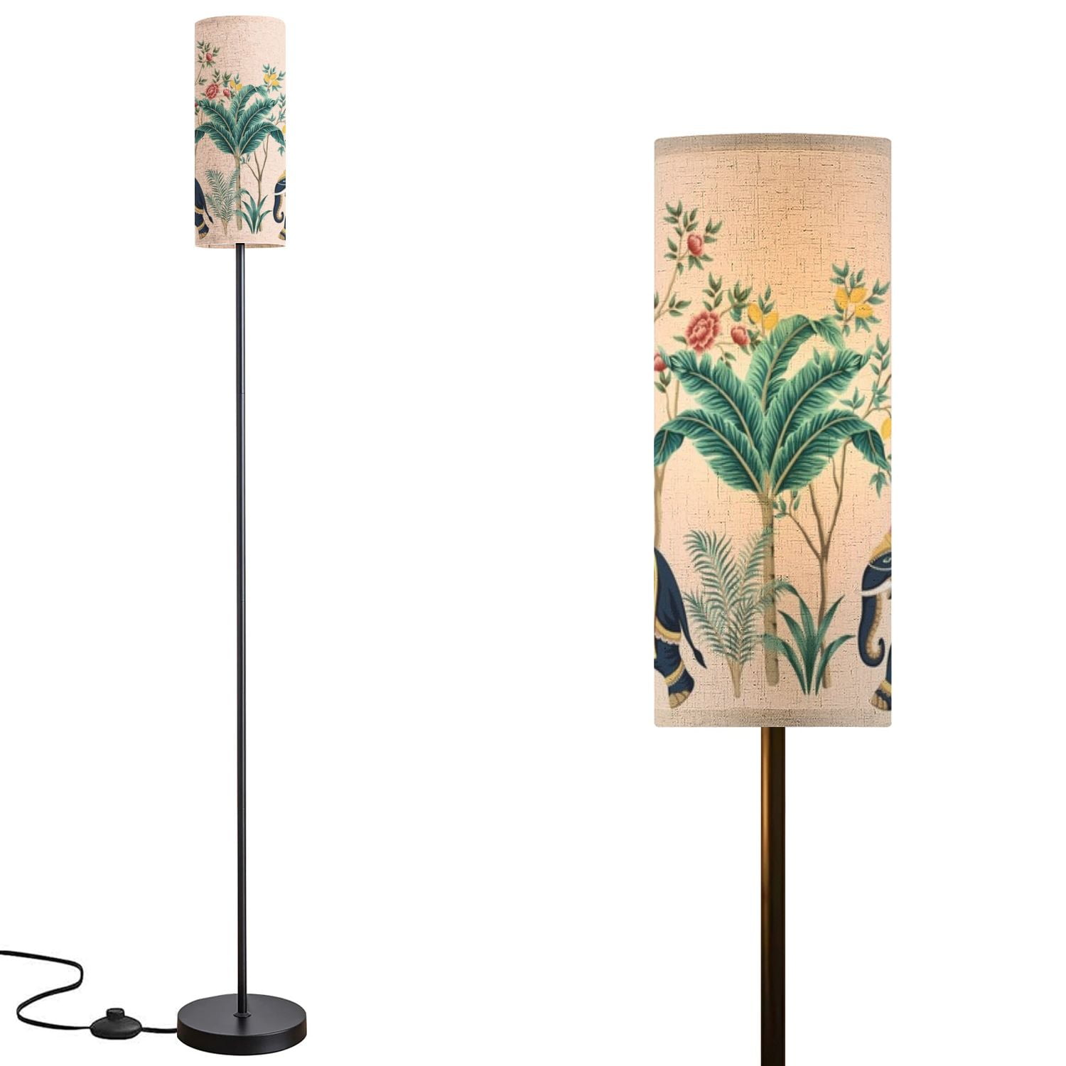 Floor Lamp for Living Room with 3 Color Temperature Vintage botanical ...