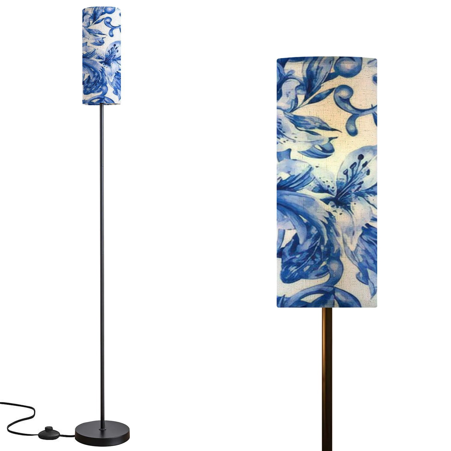 Floor Lamp for Living Room with 3 Color Temperature Watercolor blue ...
