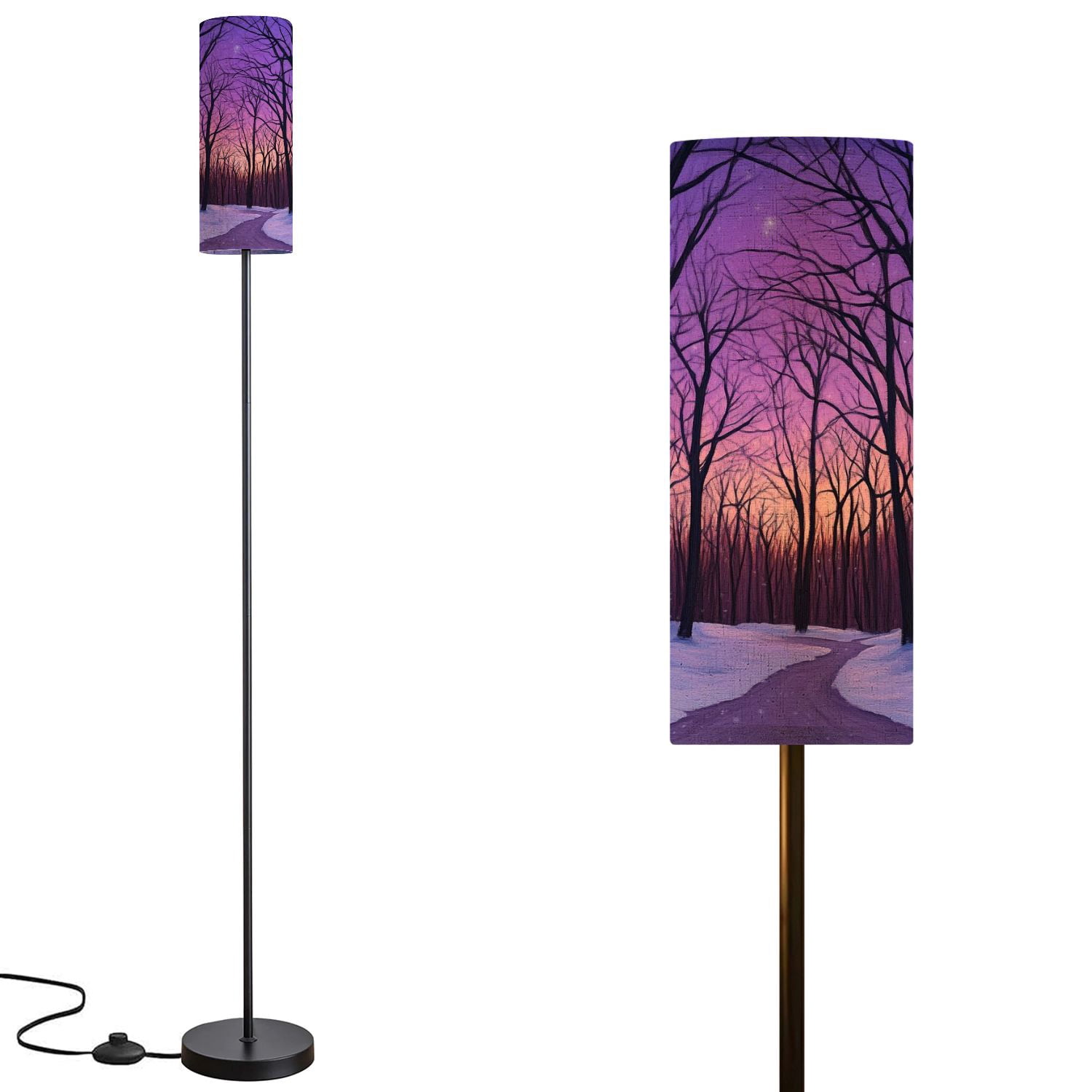 Floor Lamp for Living Room with 3 Color Temperature Winter Forest ...