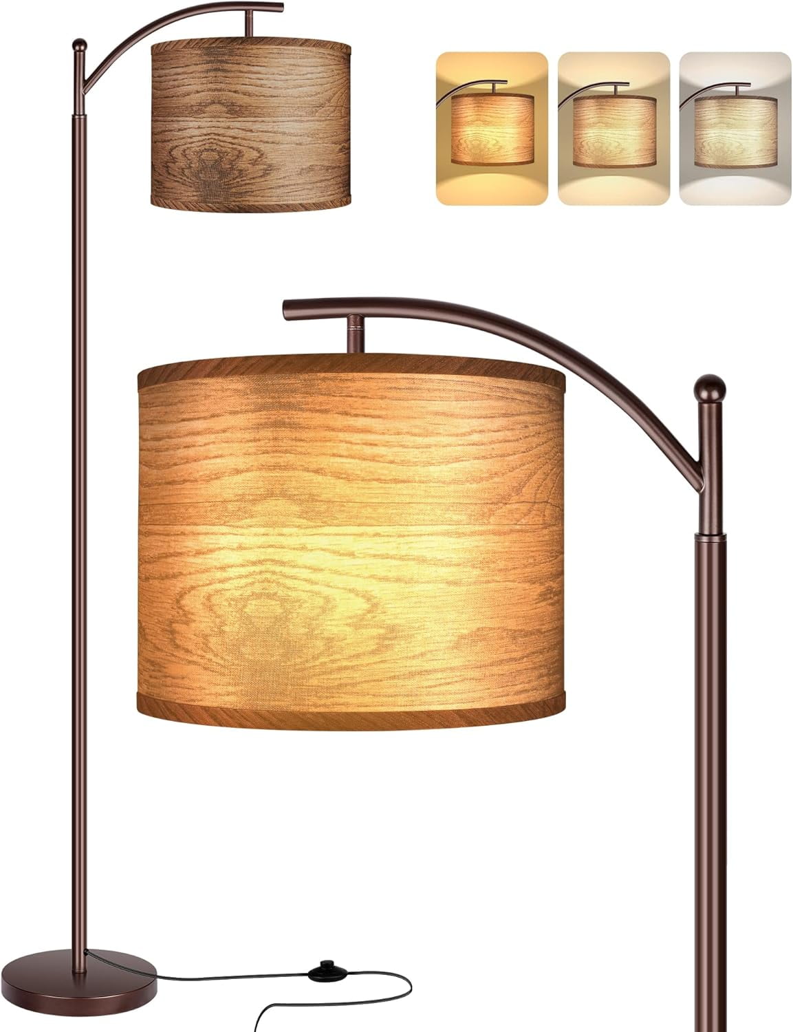 Floor Lamp for Living Room with 3 Color Temperatures LED Bulb, Standing ...