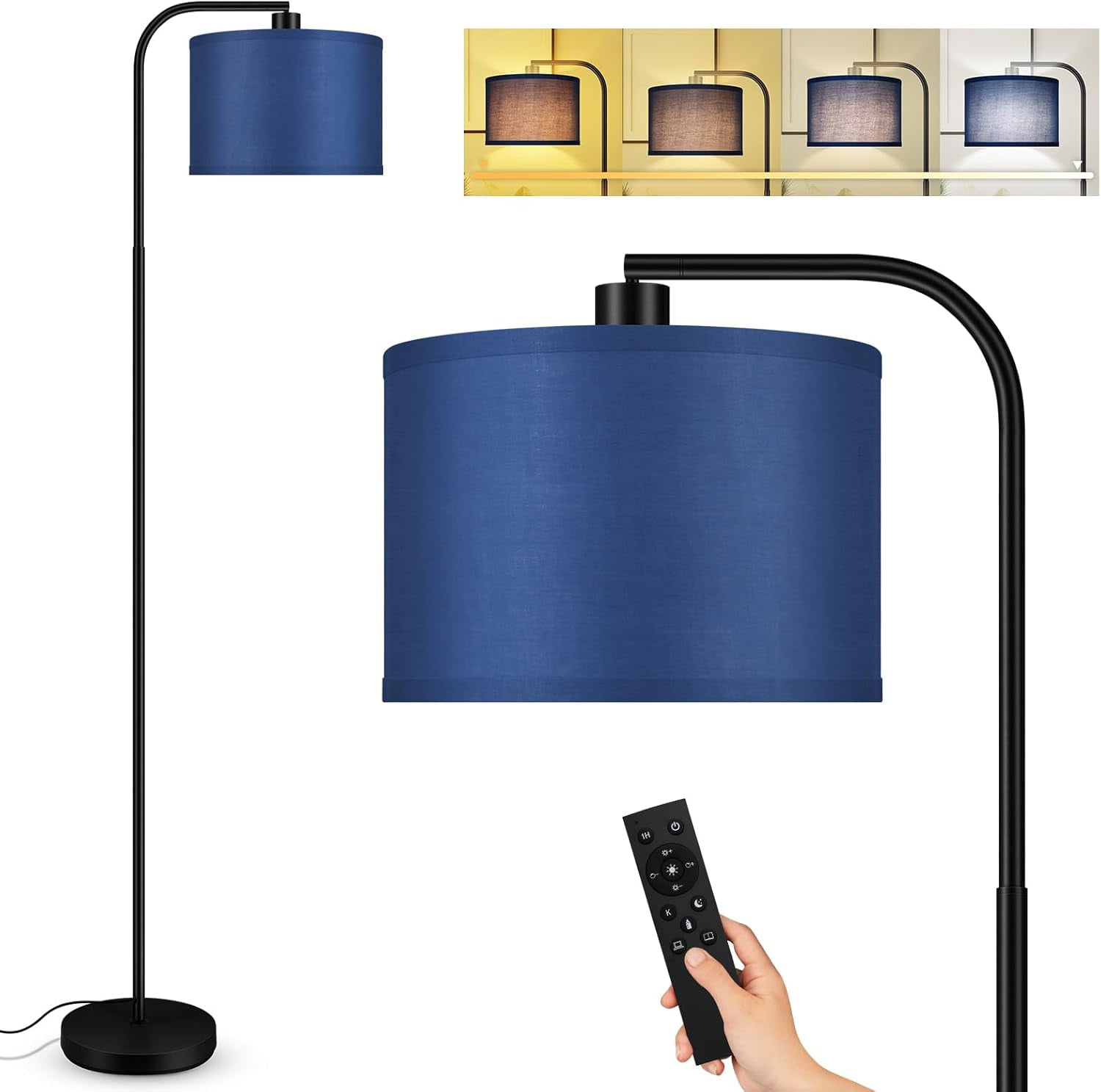 Floor Lamp for Living Room,Arc Sofa Lamps with Remote,Stepless Dimmable ...