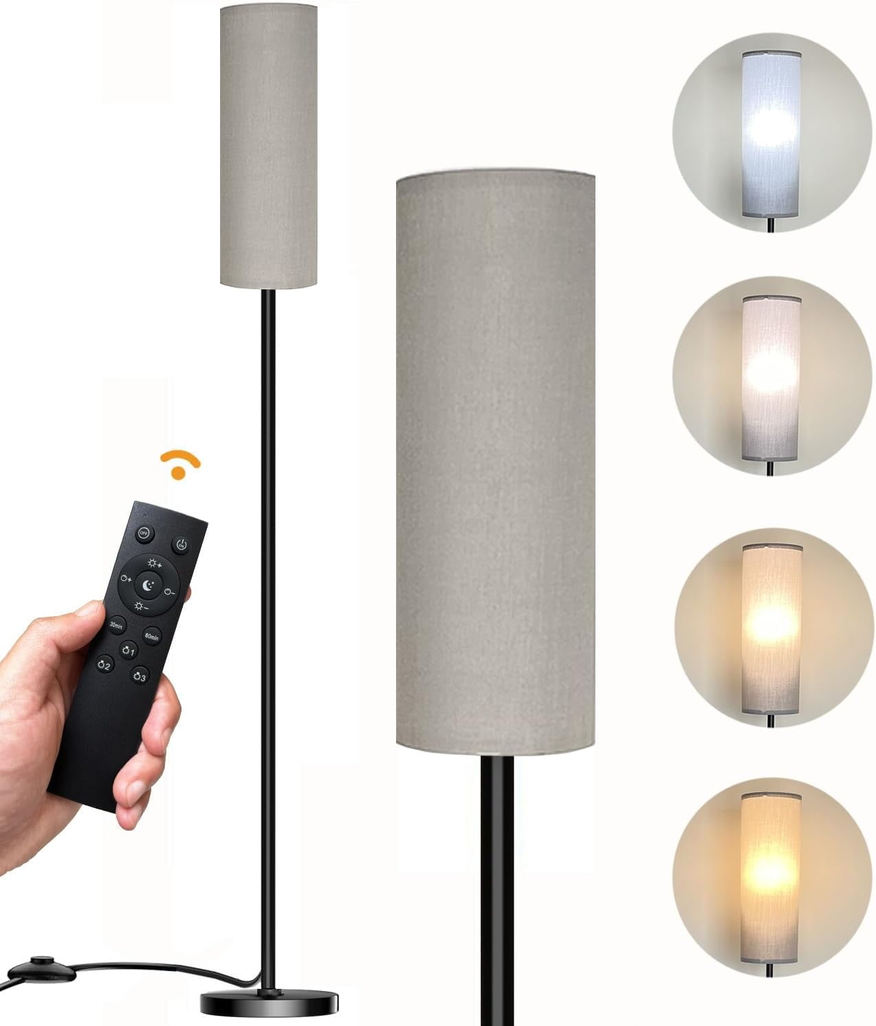 Floor Lamp for Living Room Bedroom, Modern Floor Lamp with Remote ...