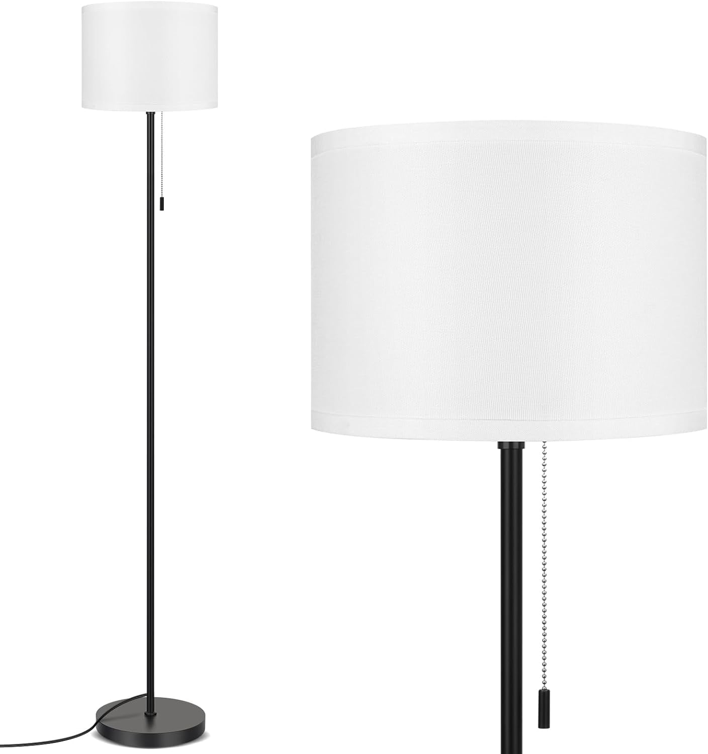 Floor Lamp for Living Room, LED Modern Simple Standing Lamp, Black Tall ...