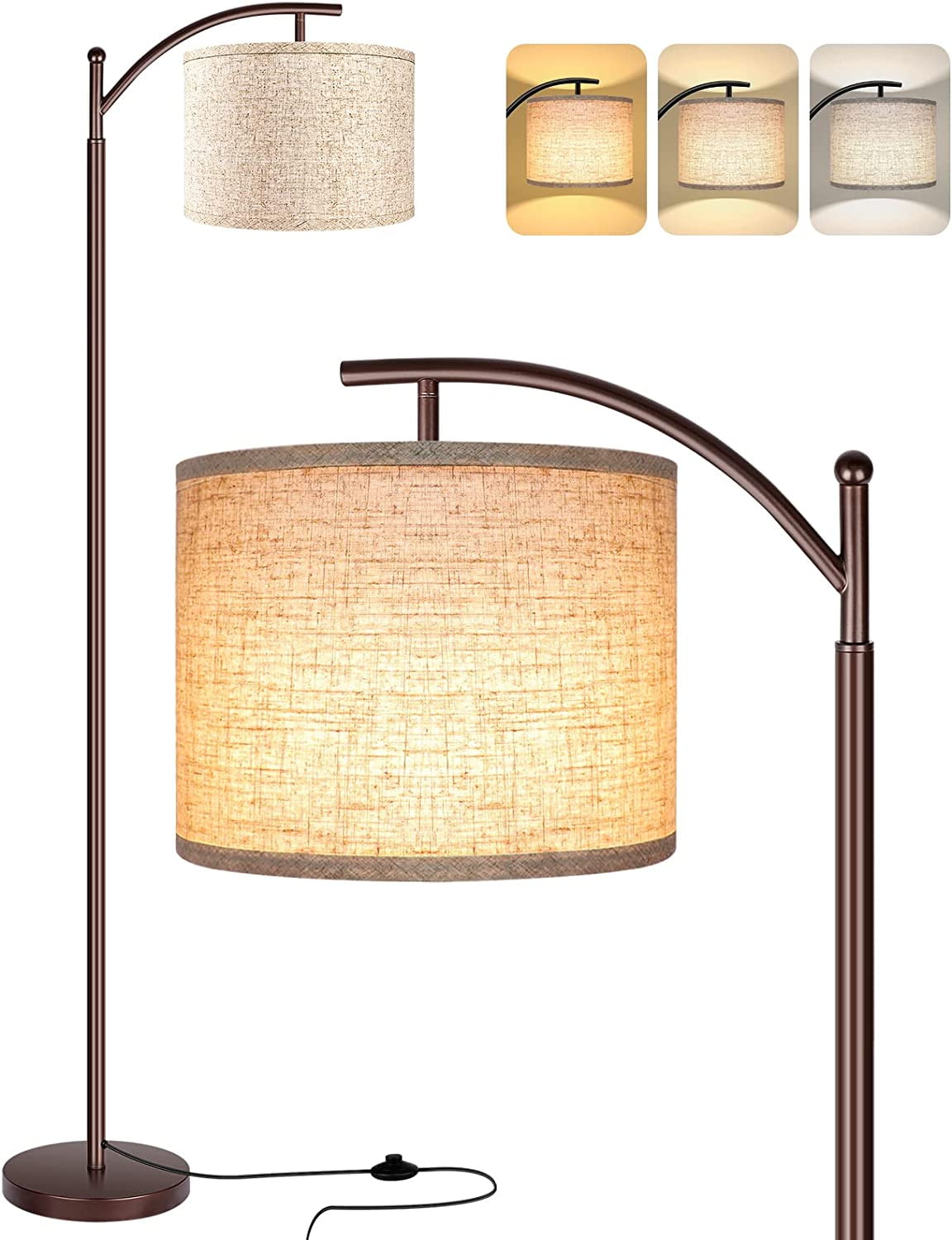 Floor Lamp for Living Room, LED Standing Lamp Tall Industrial Floor ...
