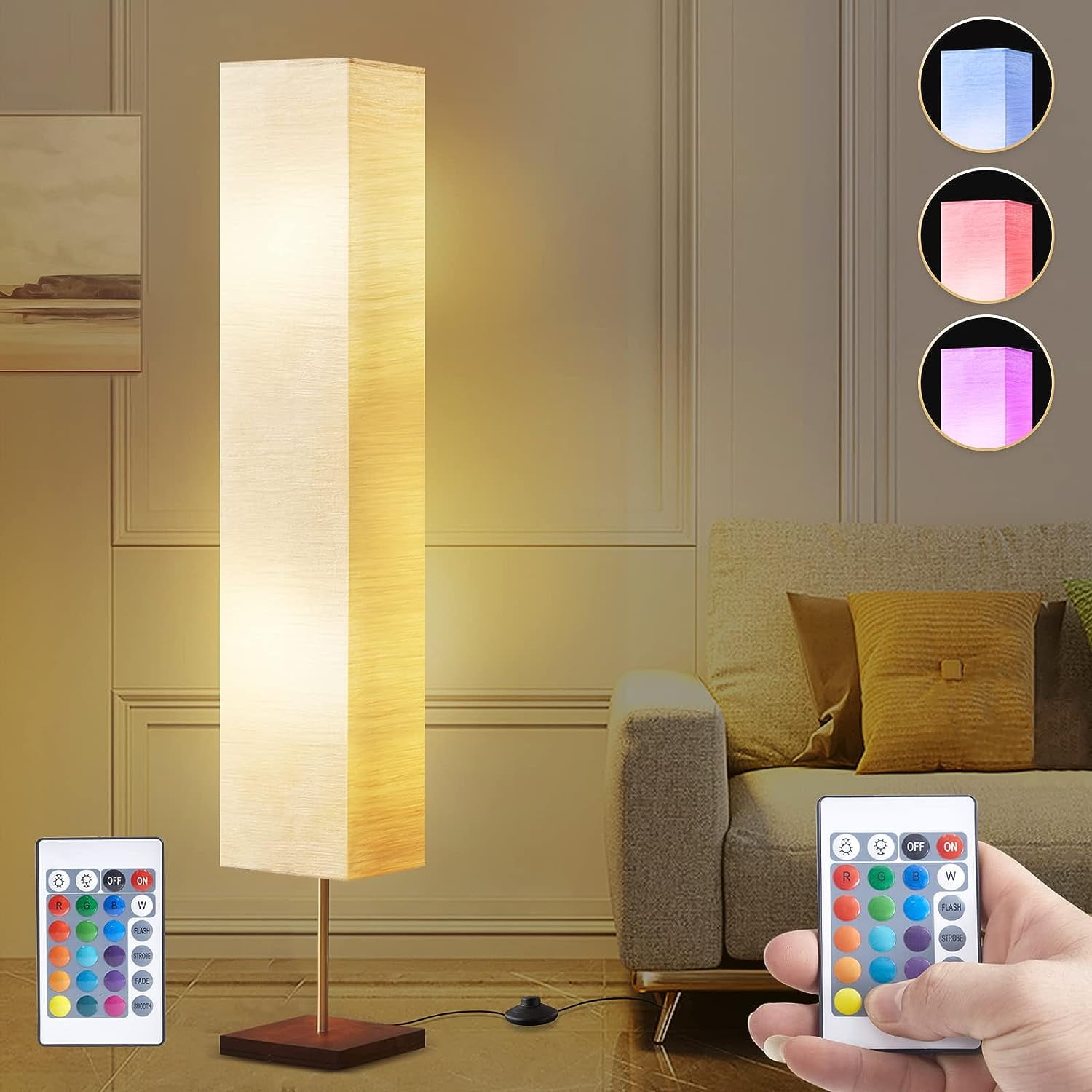 Floor Lamp for Living Room, Led Floor Lamp Column Floor Lamp Standing ...