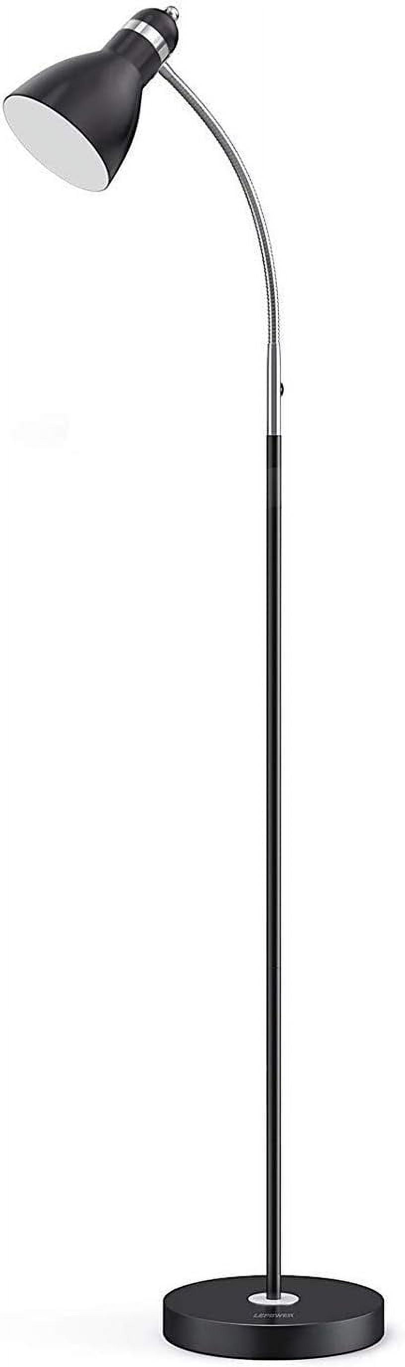 Floor Lamp, Metal Standing Lamp with Adjustable Gooseneck, Heavy Metal ...