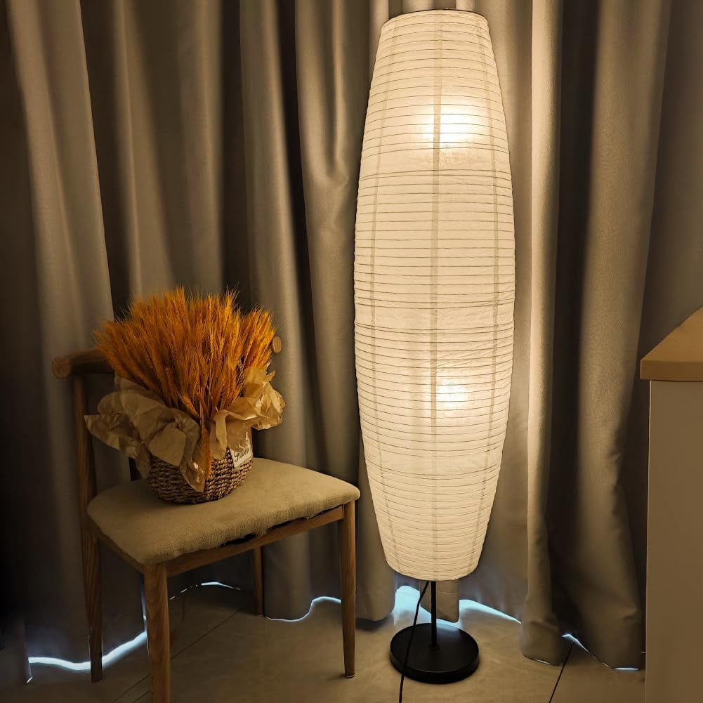 Floor Lamp Paper Lamp Standing Lamps with Rice Paper Shade for Bedroom ...