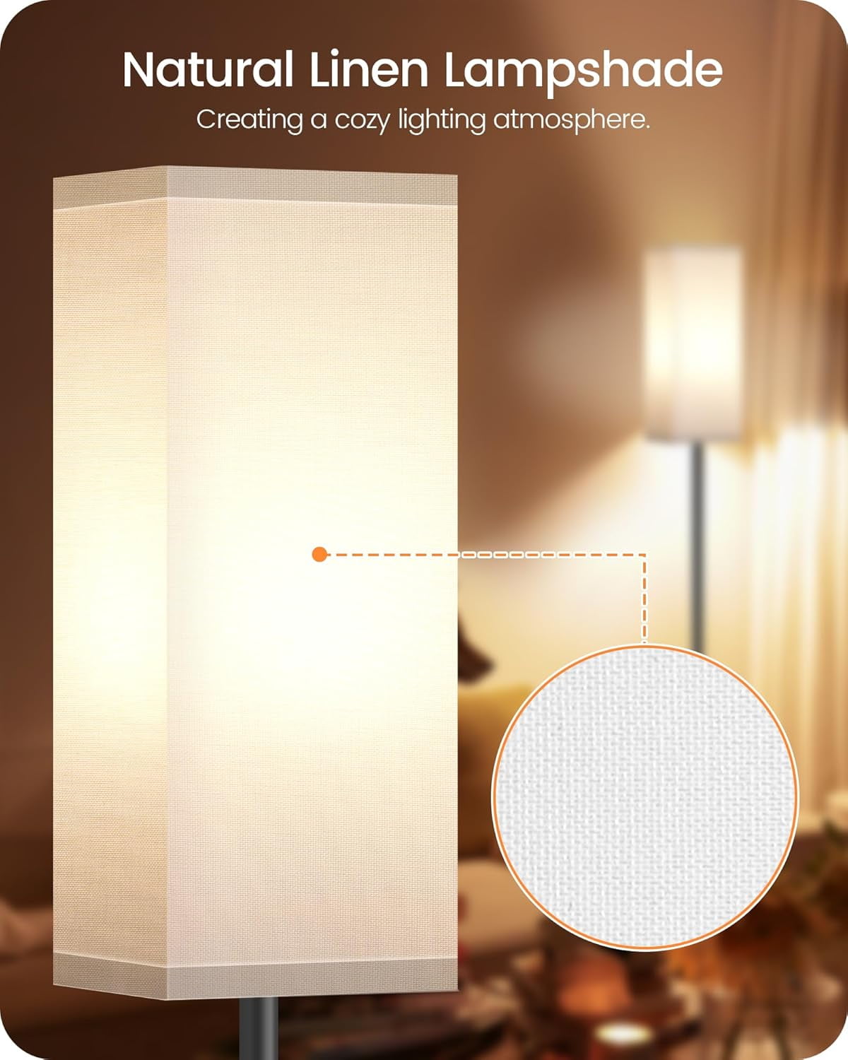 Floor Lamp, Pole Lamp with Foot Switch, Modern Standing Lamp Shade ...