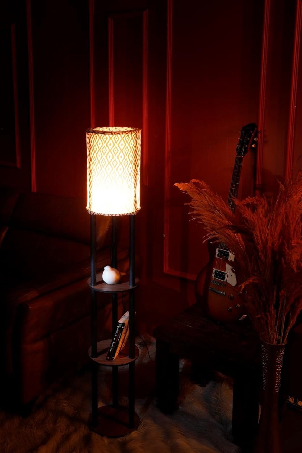 Floor Lamp with Shelves for Living Room, Shelf Floor Lamp, Corner ...