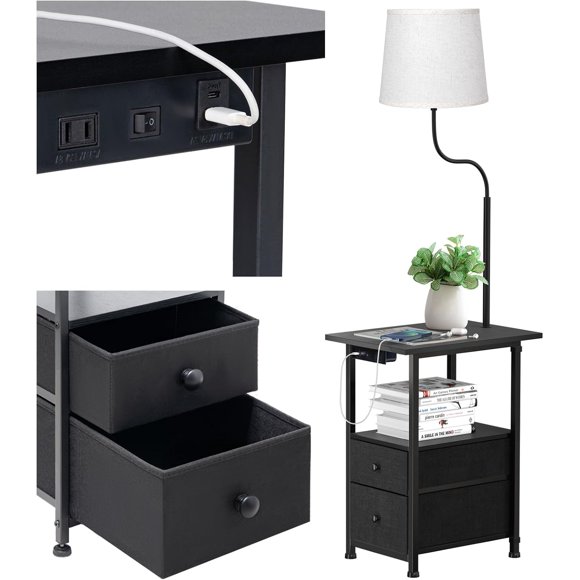 Side Table Lamp Combo