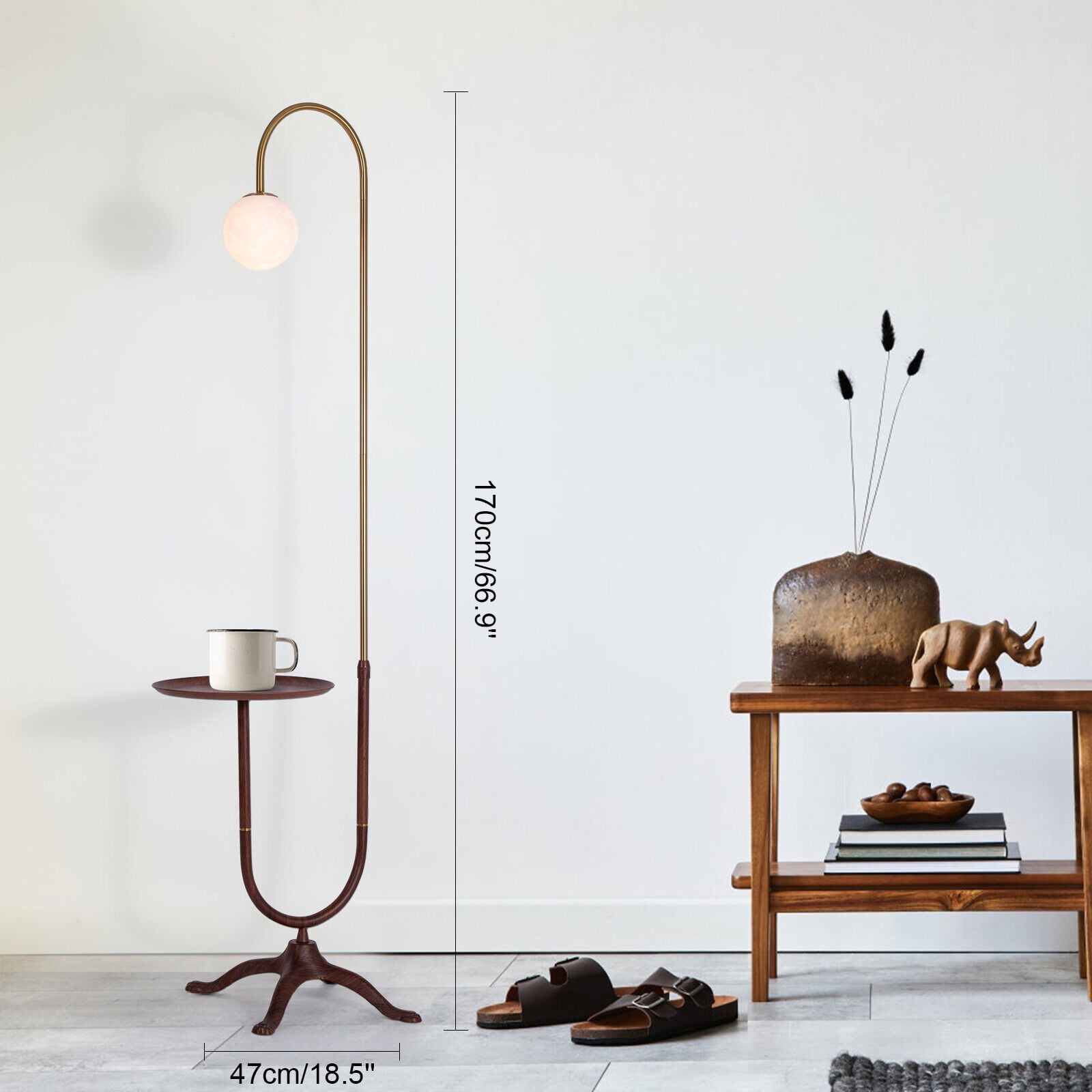 Floor Lamp with Table Modern Floor Lamp with Tray Mid Century Standing ...