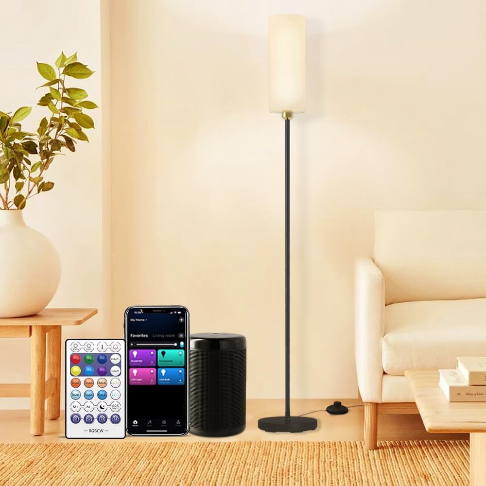 Floor Lamp Works with Alexa & Google 2.4G Remote RGB + Color ...