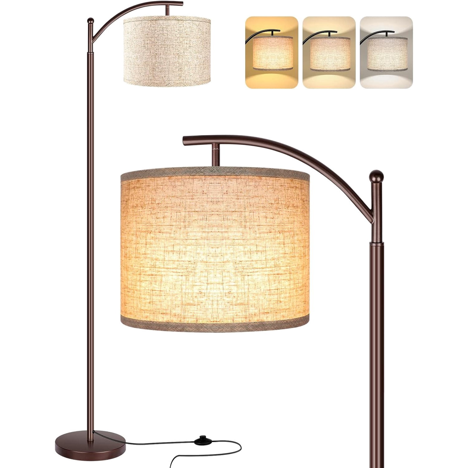 Floor Lamp for Living Room, LED Tall Industrial Standing Lamp Reading ...