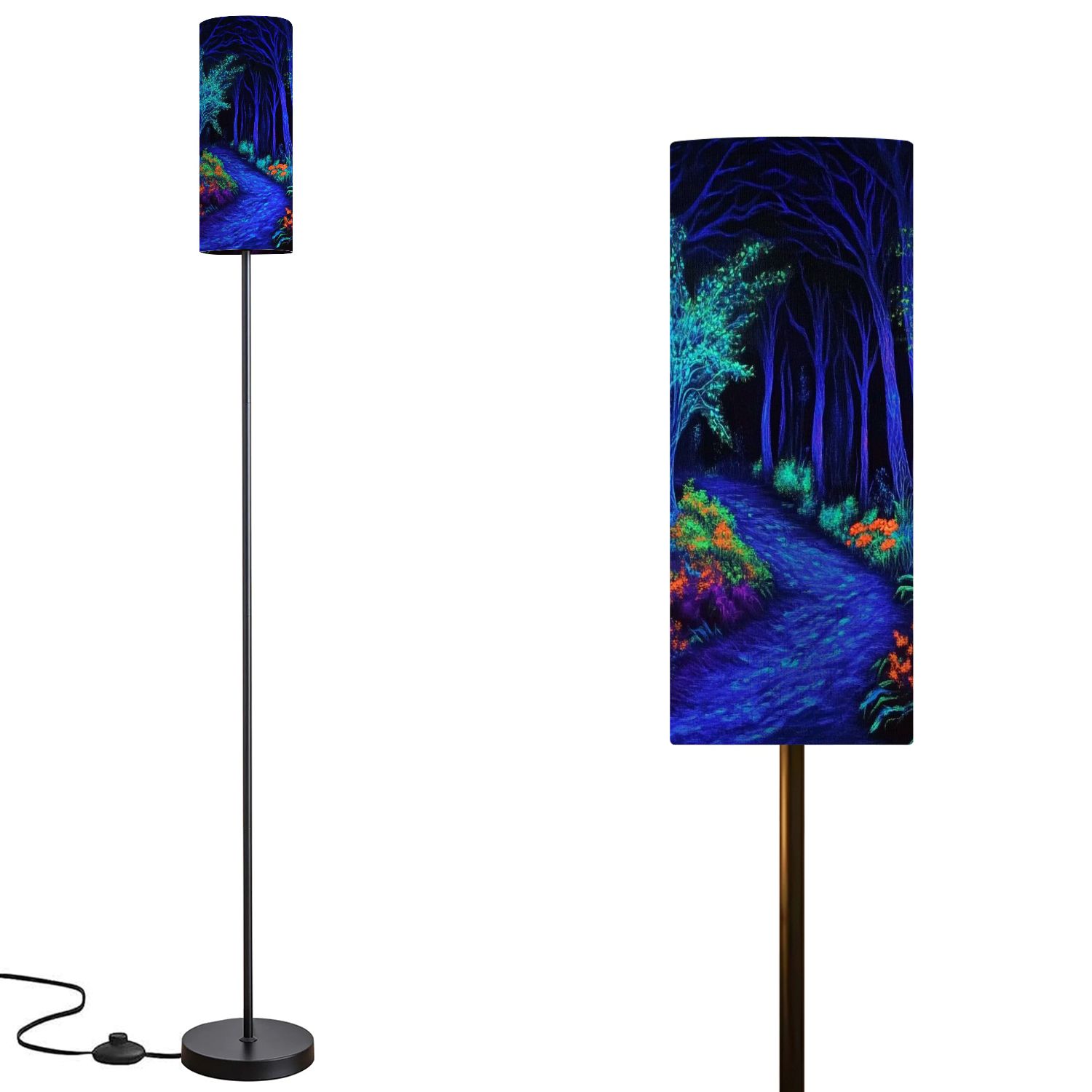 Floor Lamp for Living Room with 3 Color Temperature Blacklight Fantasy ...