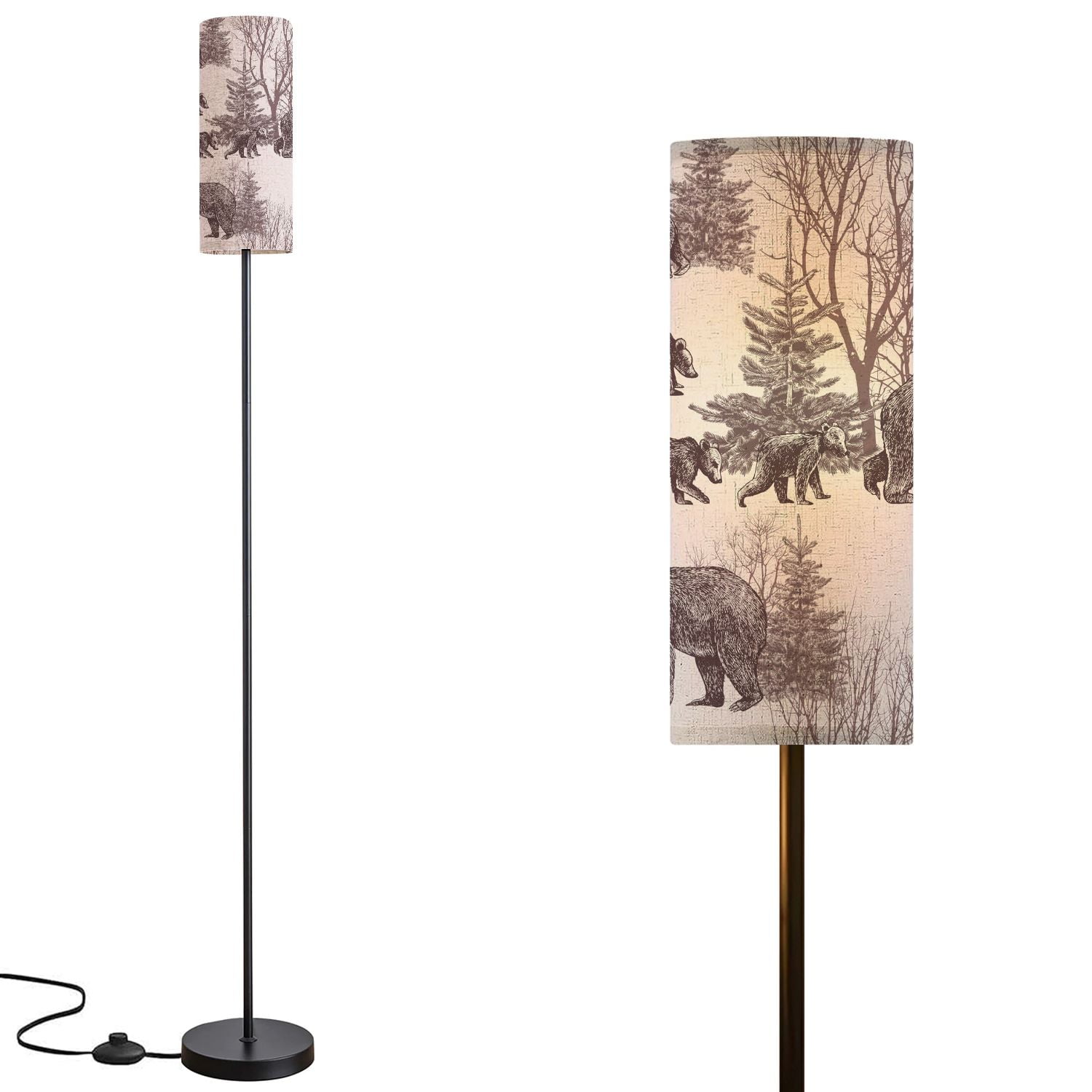 Floor Lamp for Living Room with 3 Color Temperature Landscape bears ...