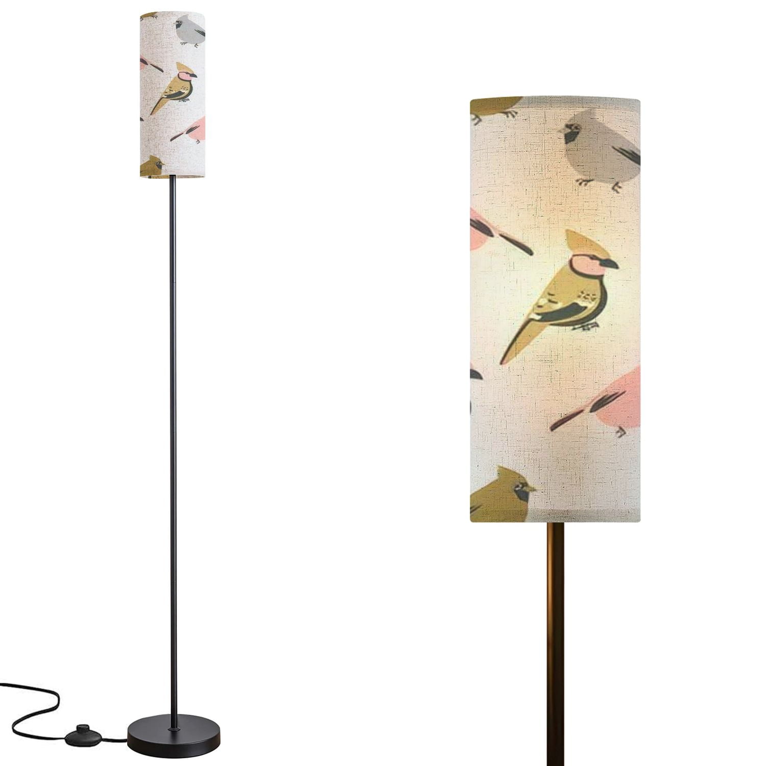 Floor Lamp for Living Room with 3 Color Temperature Seamless birds red ...