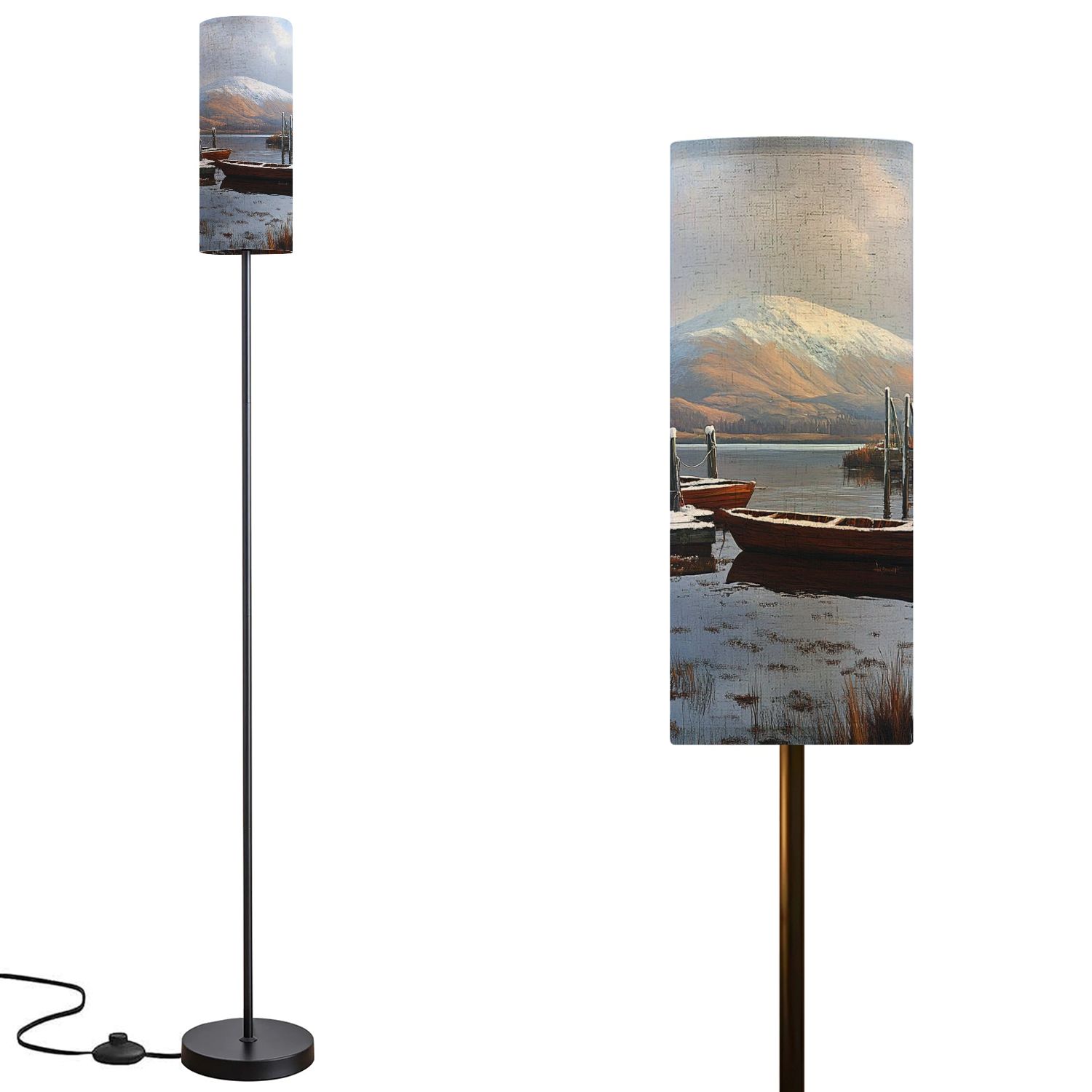 Floor Lamp for Living Room with 3 Color Temperature White Natural Boat ...