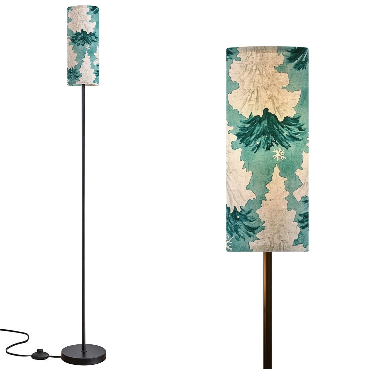Floor Lamp for Living Room with 3 Color Temperature Winter Tree Green ...