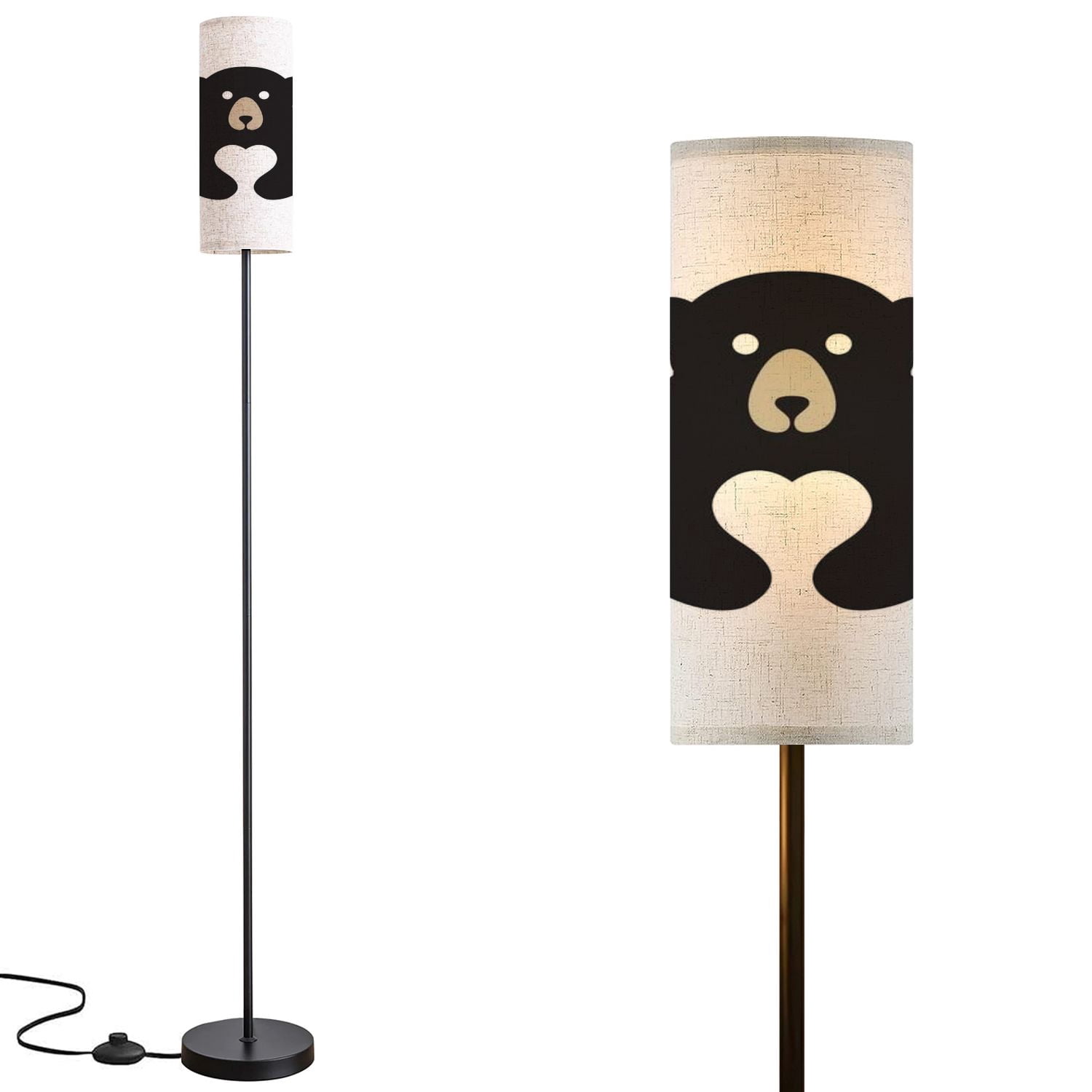 Floor Lamp for Living Room with 3 Color Temperature cute bear love flat ...