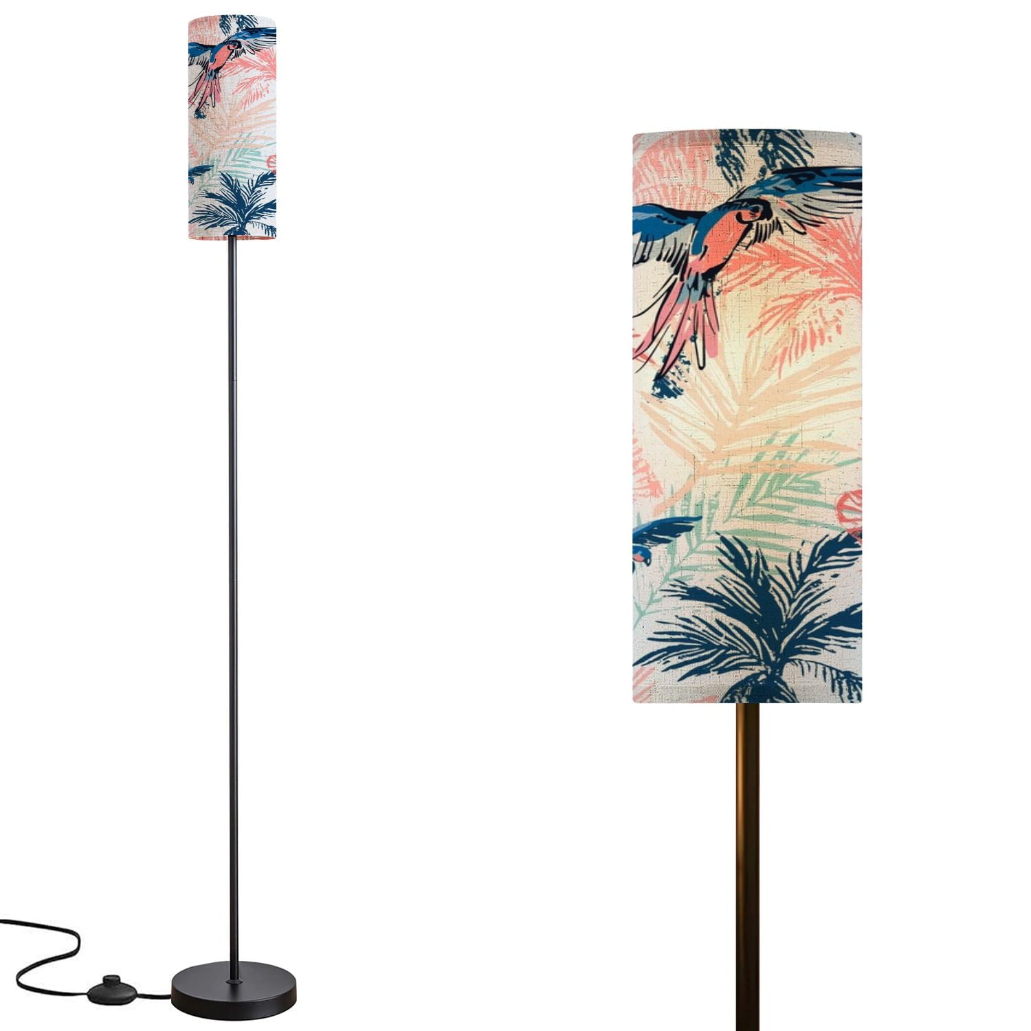 Floor Lamp for Living Room with 3 Color Temperature exotic birds palm ...
