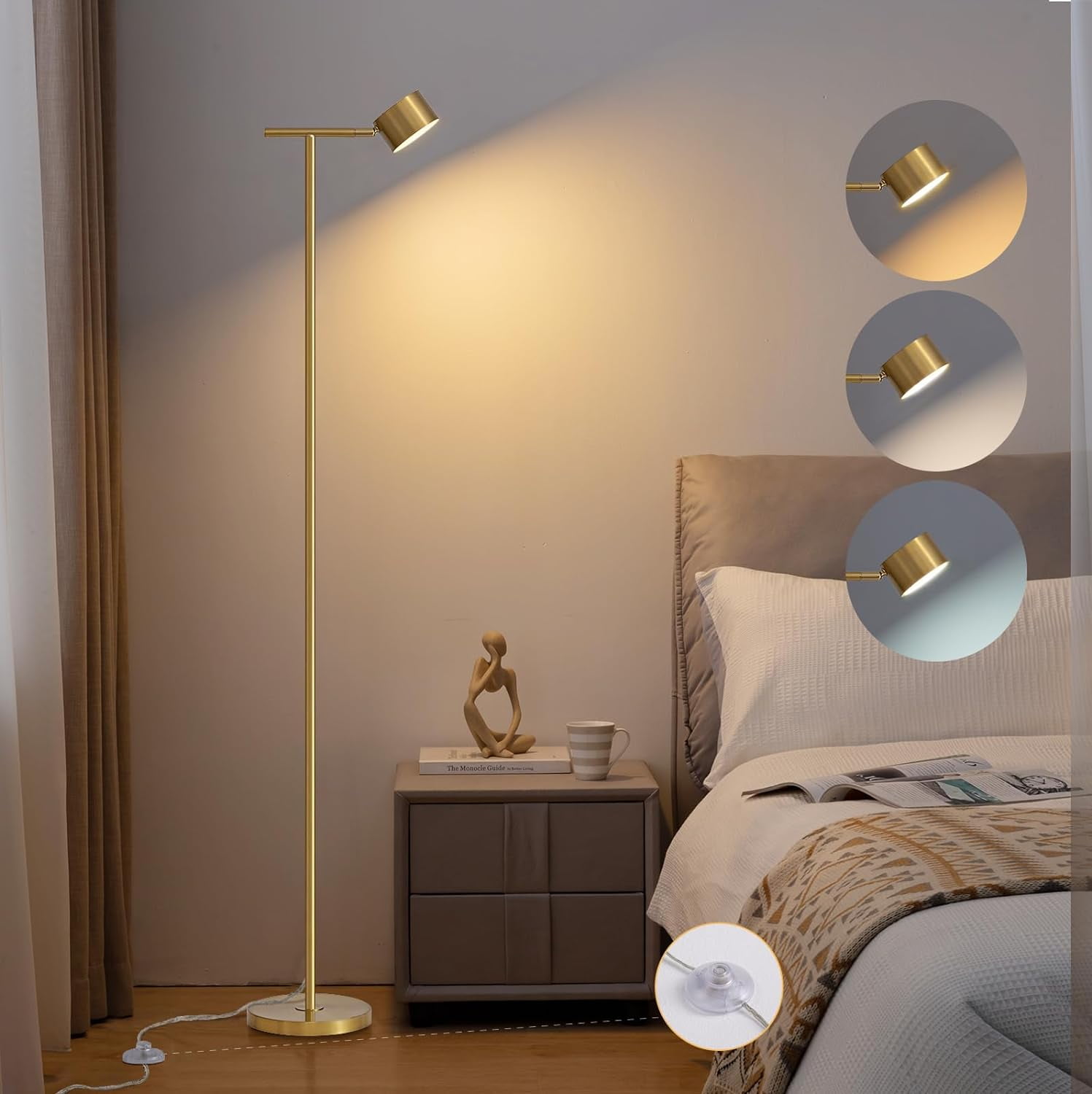 Floor Lamps for Living Room, 3 Color Temperatures Minimalist Floor Lamp ...