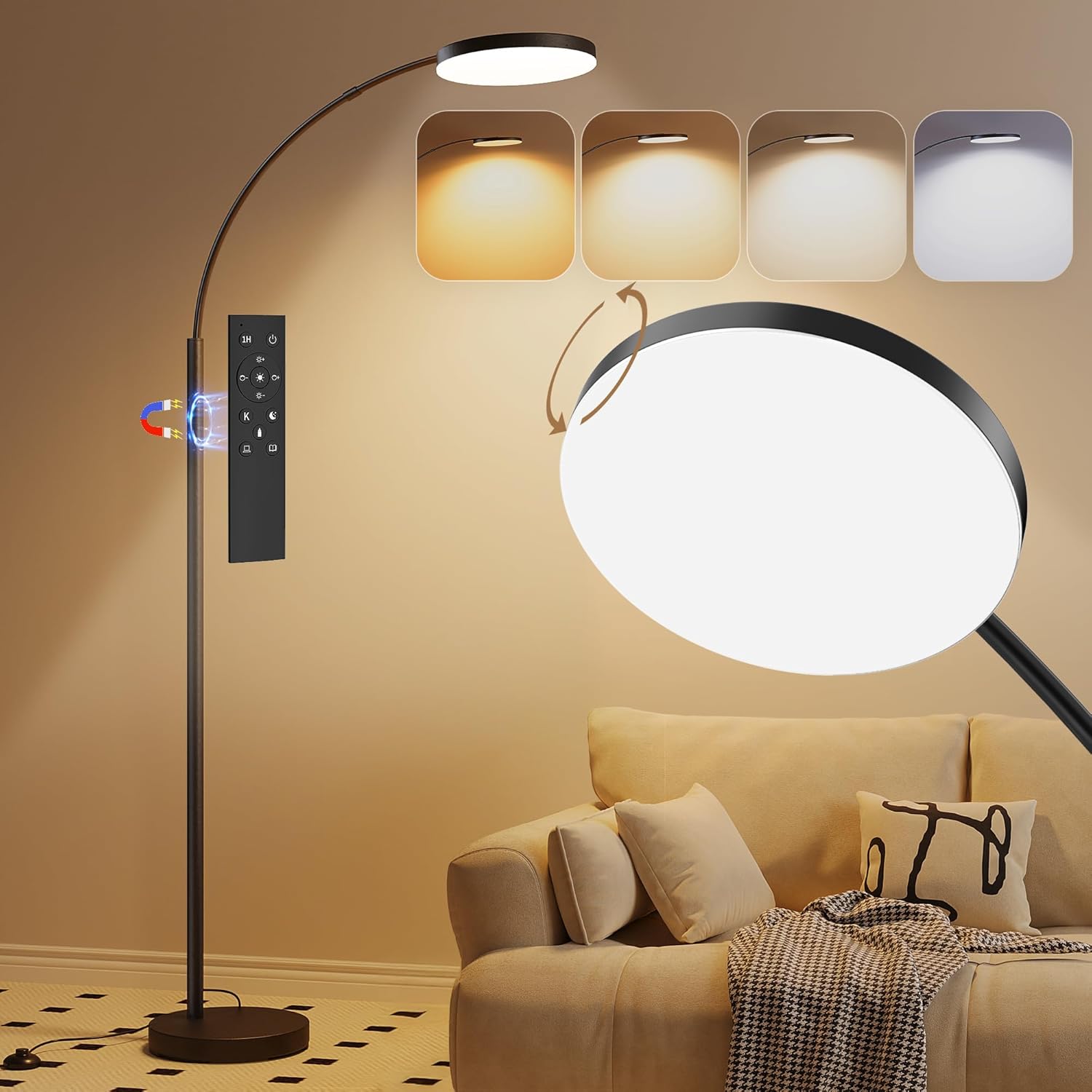 Floor Lamps for Living Room,32W LED Super Bright Dimmable Standing Lamp ...