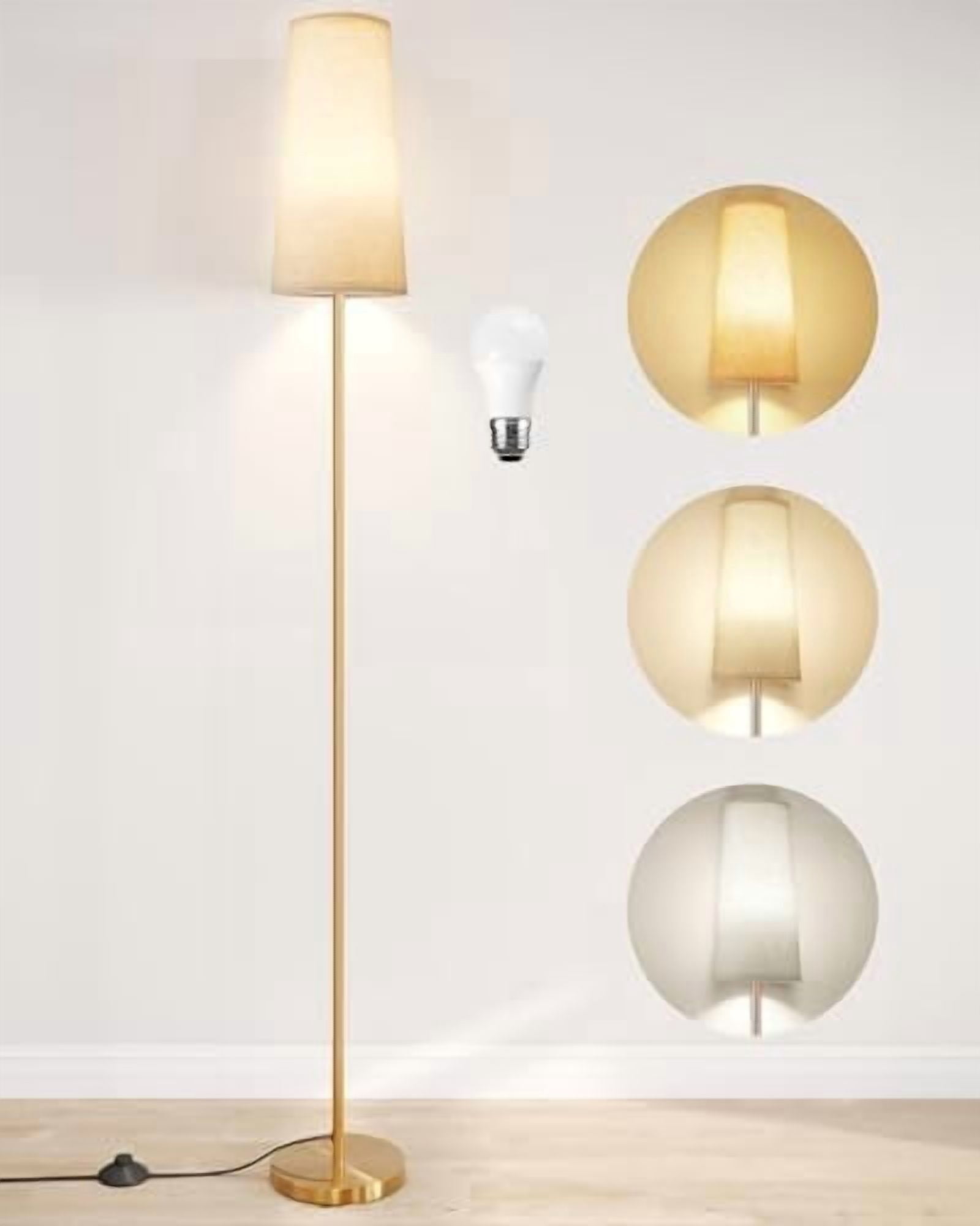 Floor Lamps for Living Room/Bedroom/Office, Standing Lamp with LED Bulb ...