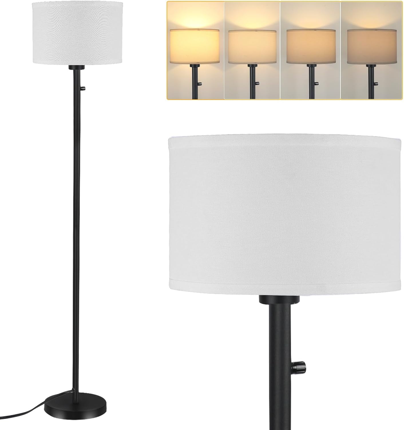 Floor Lamps for Living Room, Stepless Dimmable Standing Lamp, Modern ...