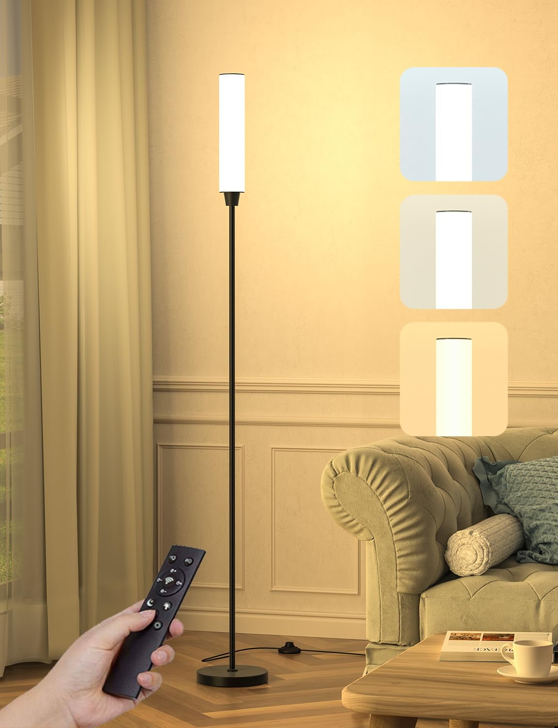 Floor Lamps for Living Room, Upgrade Moder Floor Lamp with Remote ...