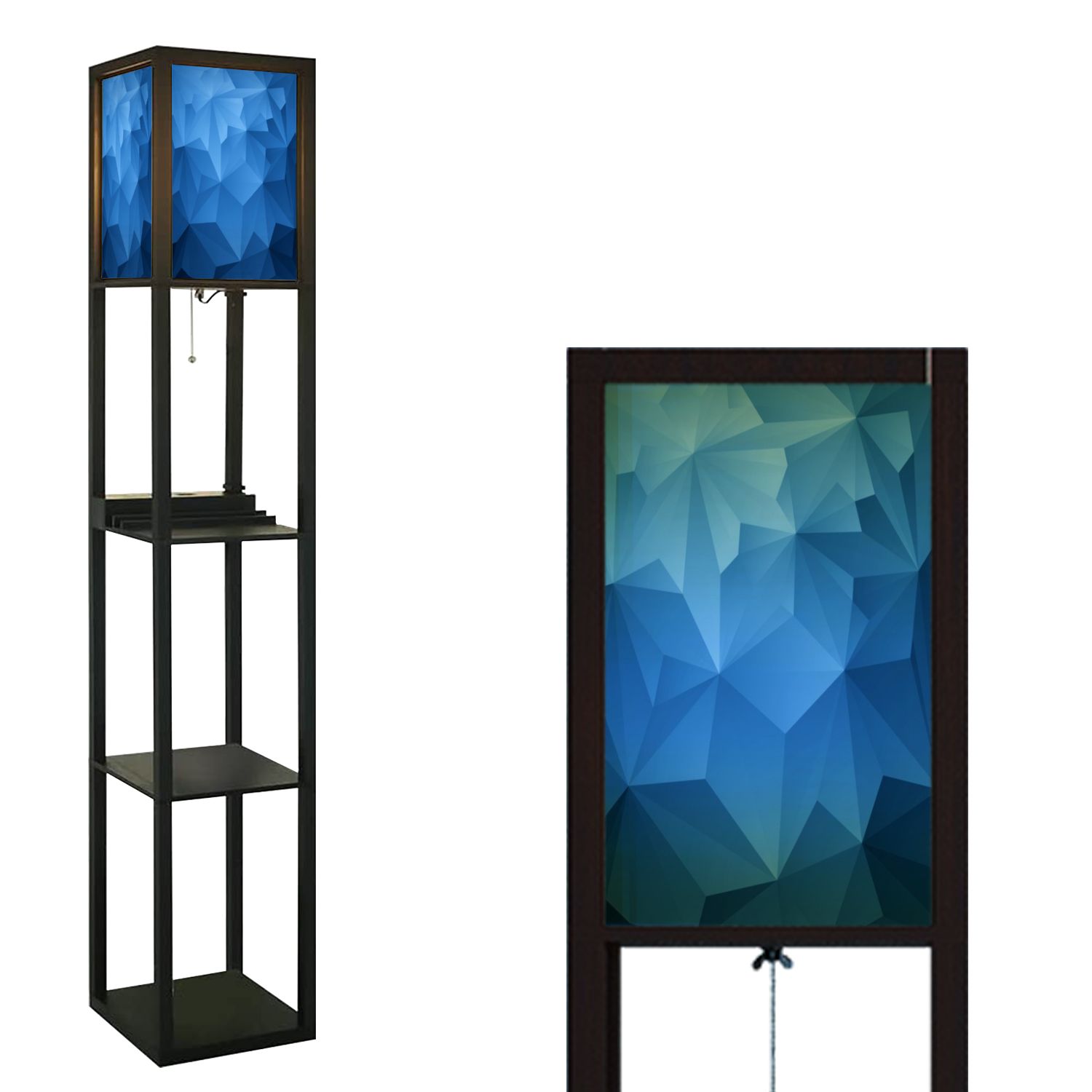 Floor Lamps with Shelves Wood Tall Standing Lamp 3 Color Temperatures ...