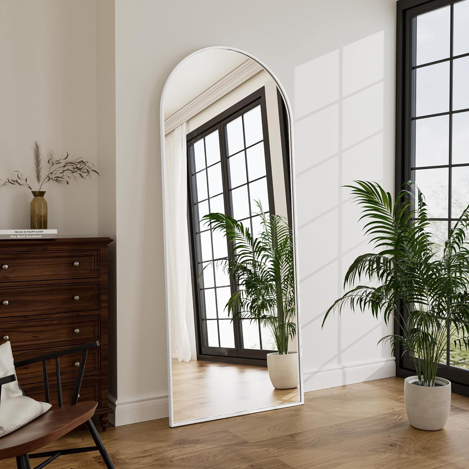 Floor Length Mirror, 71"x26" Arched Full Length&Standing Hanging or ...