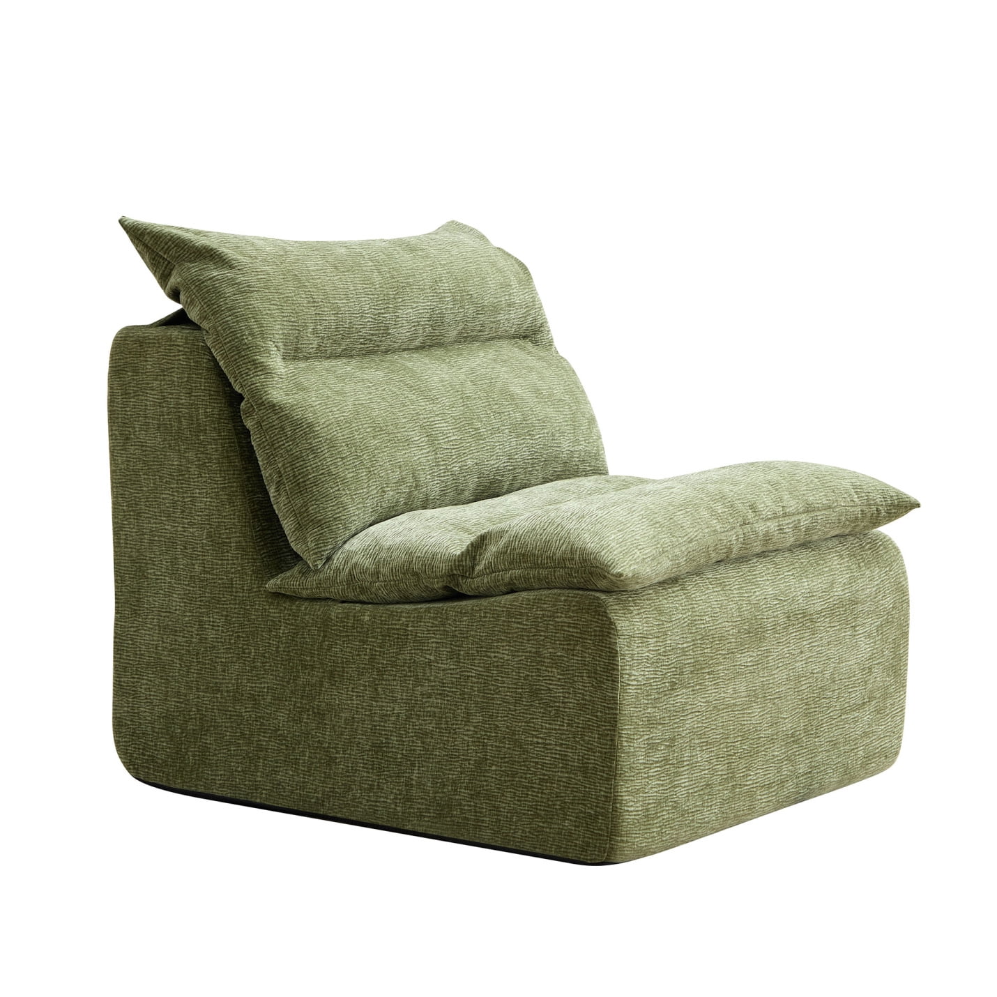 Floor Lounge Chair - Armless Accent Sofa with Backrest, Plush Floor ...