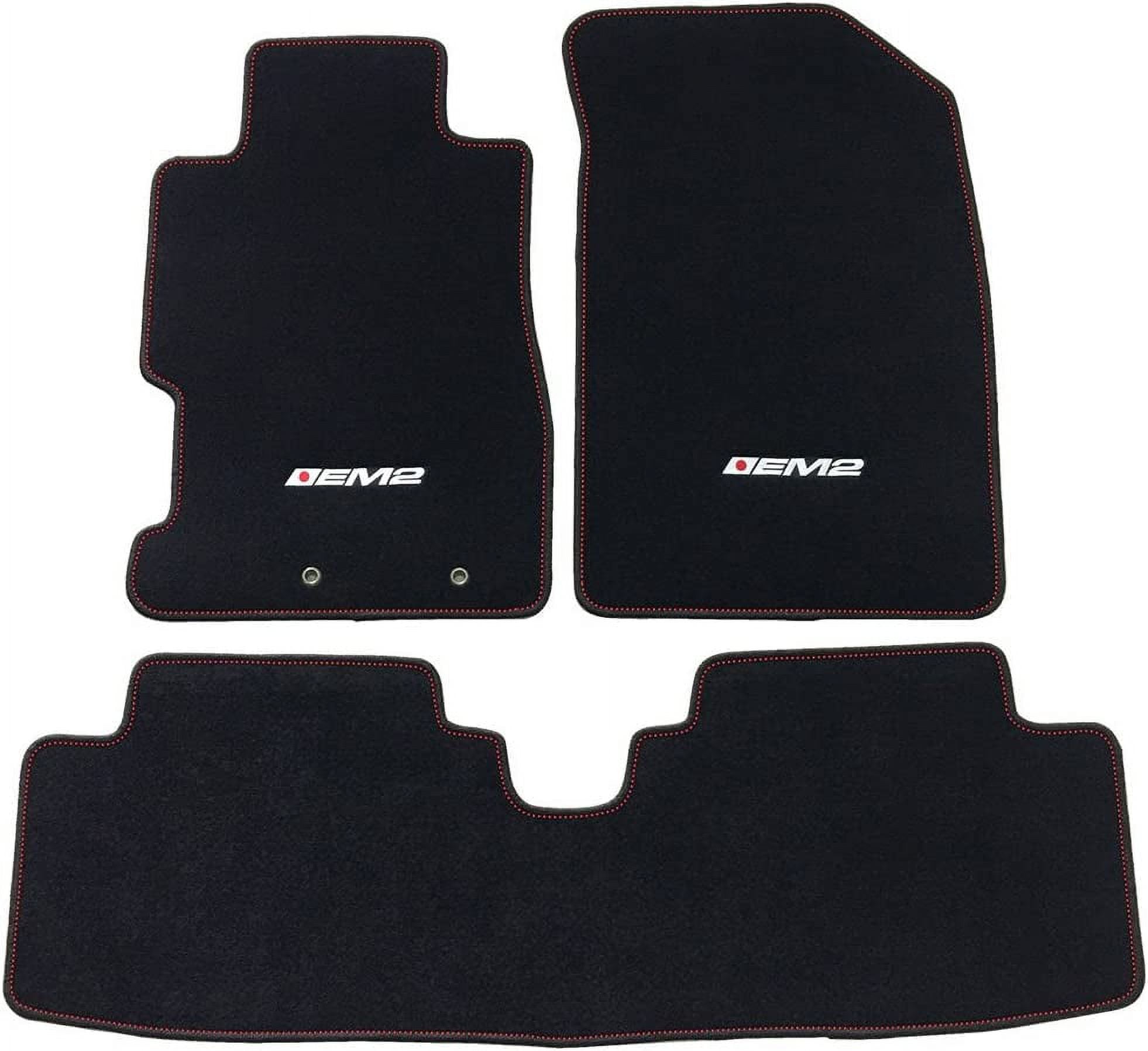 Floor Mat Compatible with 2001-2005 Honda Civic (Excludes Si), EM2 Logo ...