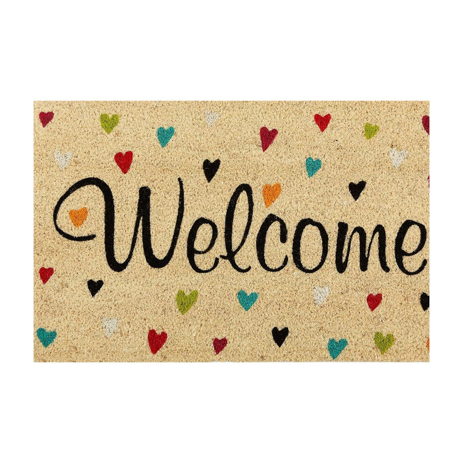 Floor Mat Welcome Front Door Mat Holiday Mat Welcome Door Mat Natural ...