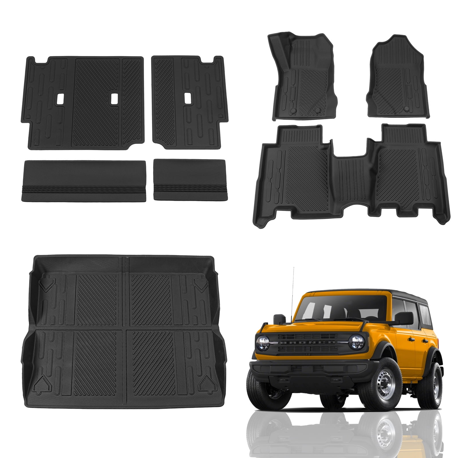 Floor Mats For 2021 2022 2023 2024 2025 Ford Bronco Trunk Mat Cargo ...