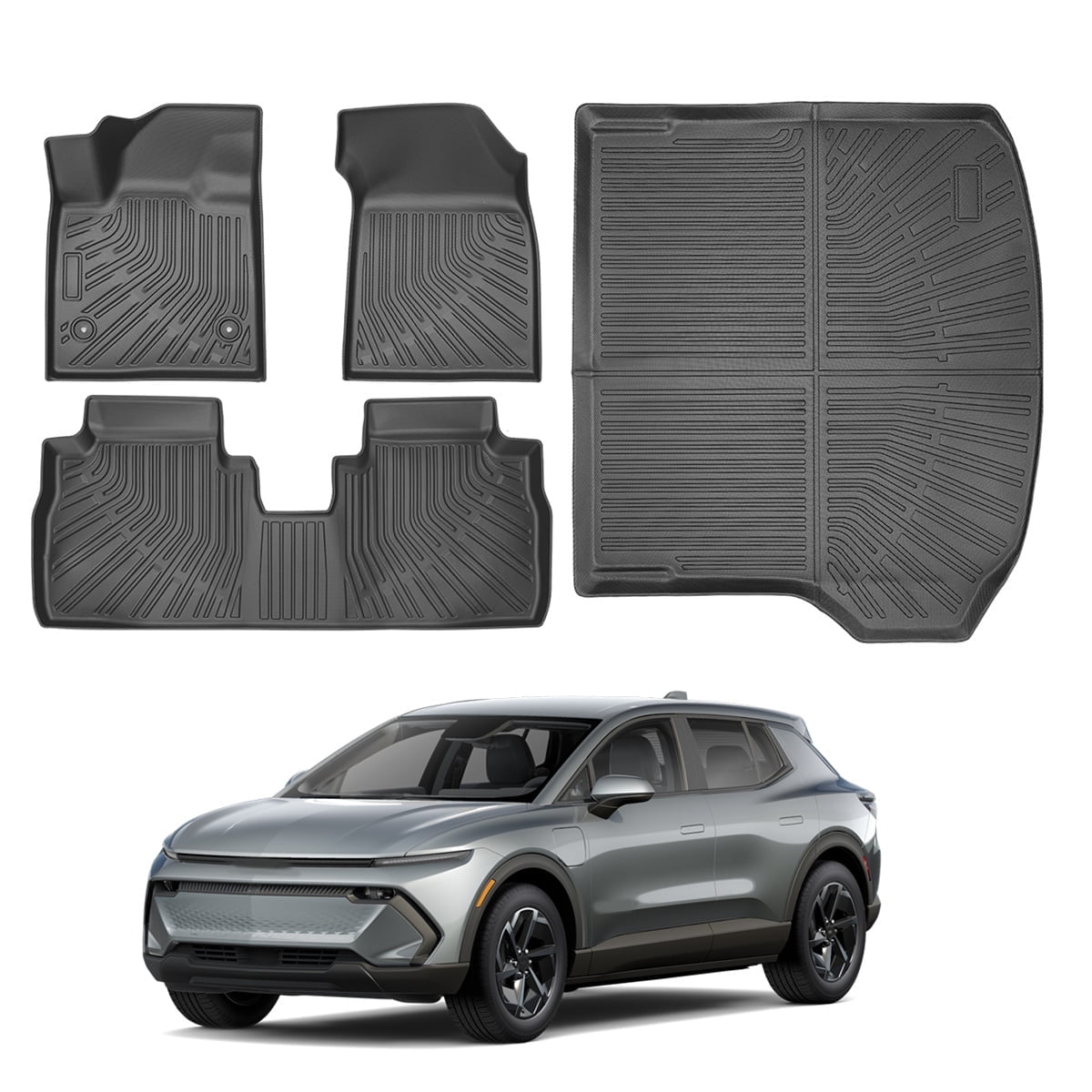 Floor Mats & Cargo Liner Set for 2024 2025 Chevy Equinox EV All Weather Protection TPE Anti-Slip ...