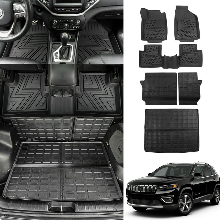 Floor Mats Compatible with 2019 2023 Jeep Cherokee Cargo Liner Trunk Mat TPE All Weather Back Seat Cover Protector 2022 Cherokee Accessories Trunk