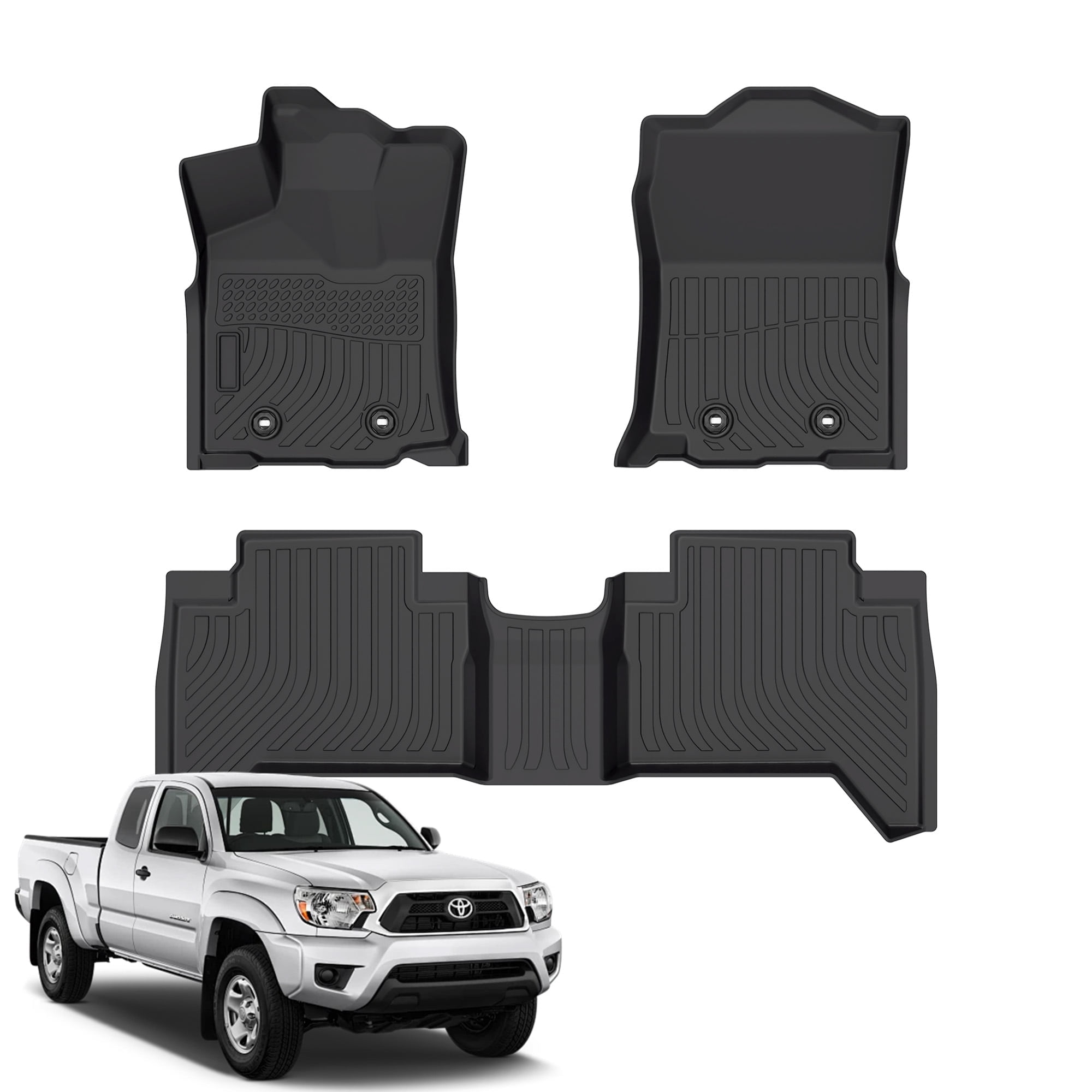 Floor Mats Fit for Toyota Tacoma 2016-2023 (Only for Double Cab and ...