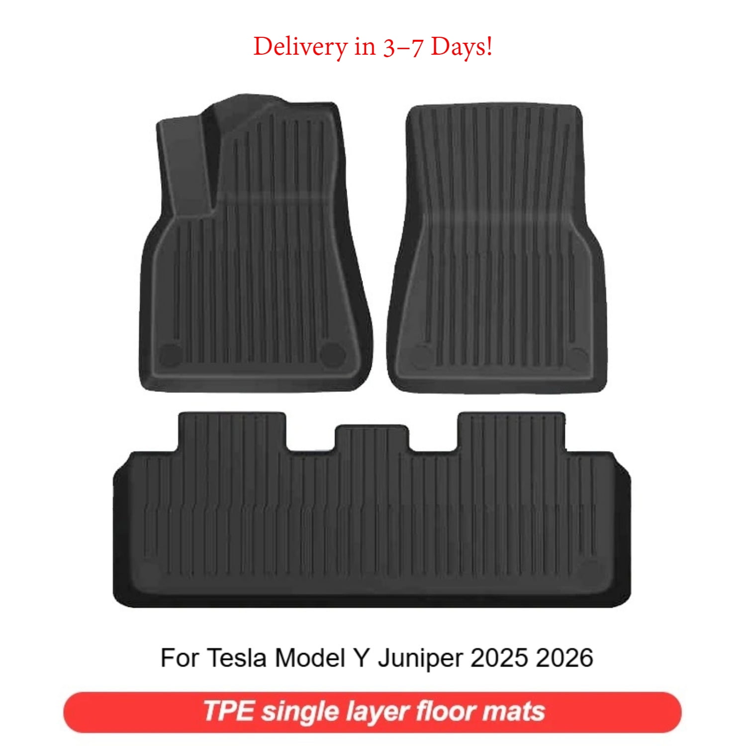 Floor Mats For Tesla Model Y Juniper 2025 2026 TPE Odorless Trunk Pad ...