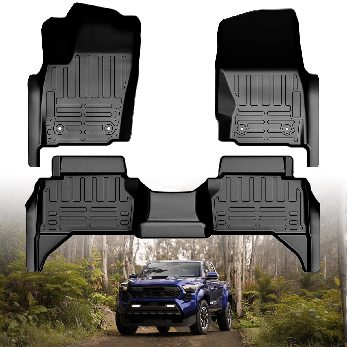 Floor Mats for Toyota Tacoma 2024 2025 Double Cab(Not Fit Hybrid), TPE ...