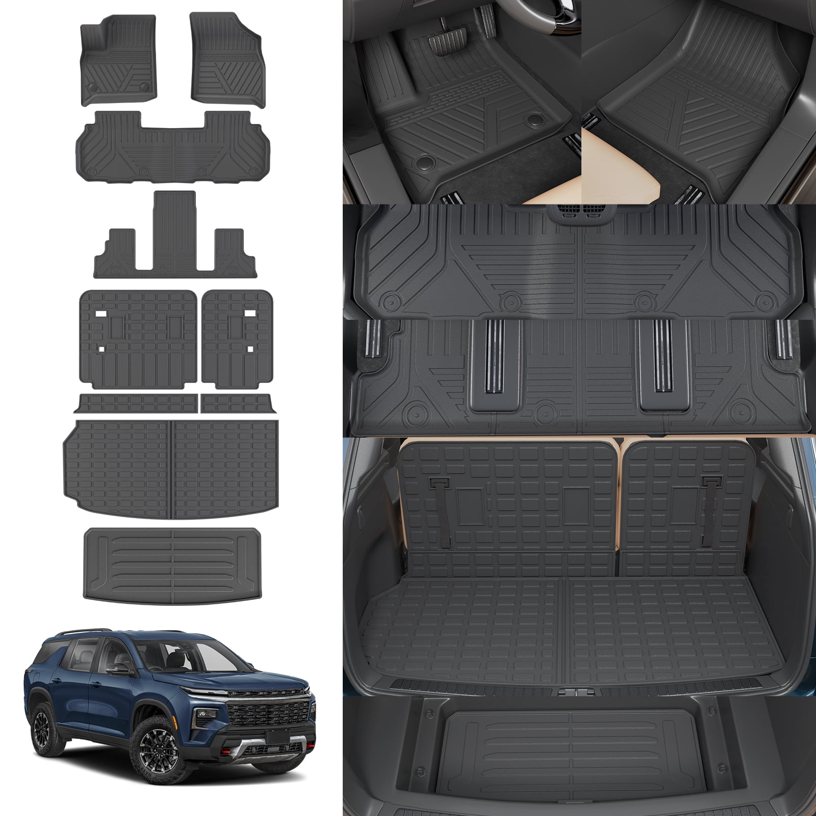 Floor Mats for 2024 2025 2026 Chevrolet Traverse 7 Seater Captain ...
