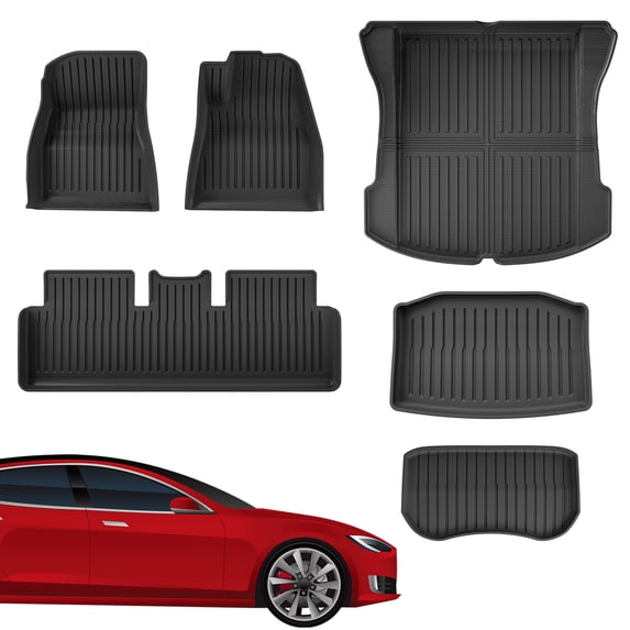 Floor Mats for Tesla Model 3 2024 2023 2022 2021, TPE All Weather Mat ...