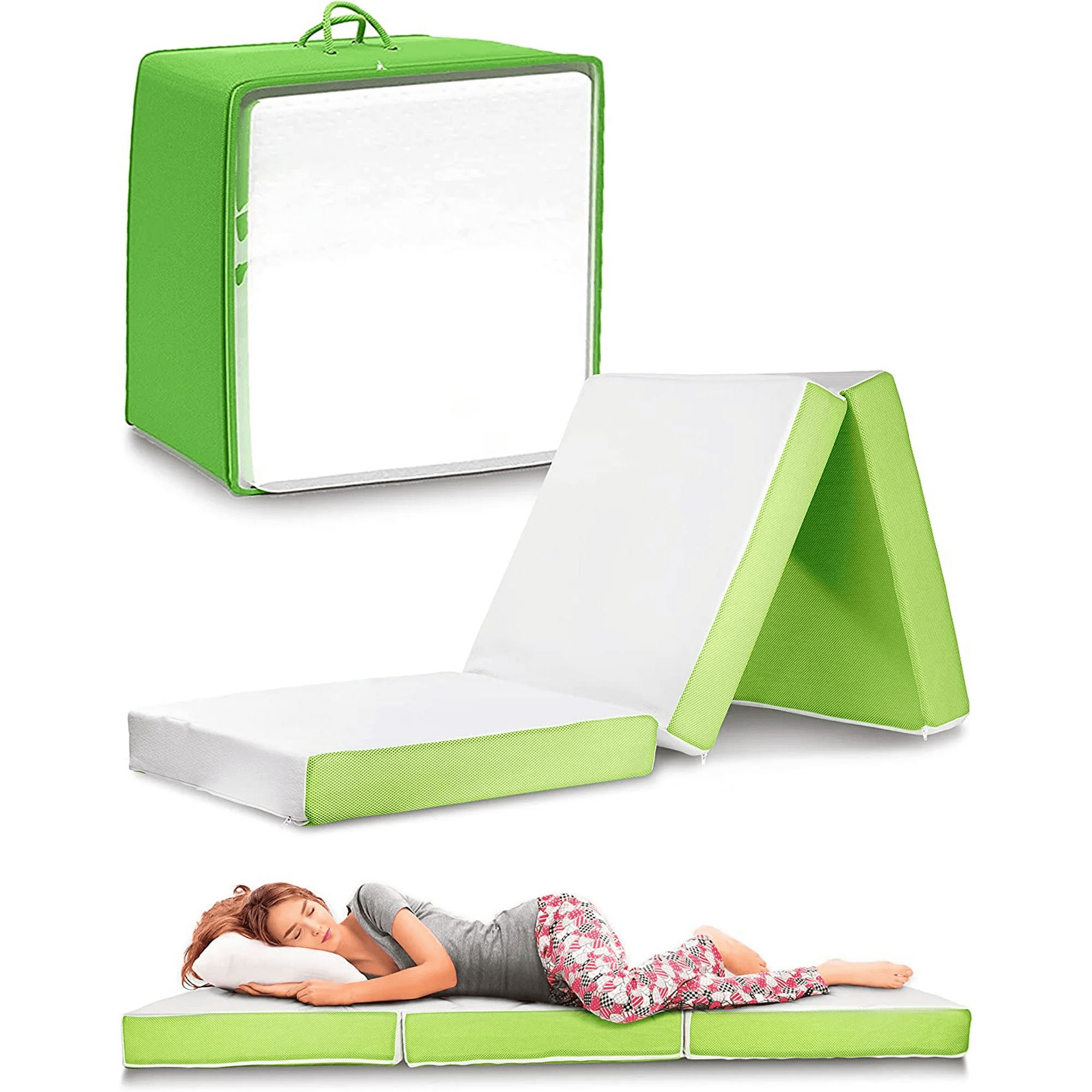 4 Inch Tri Folding Mattress Single Size with Storage Bag - Walmart.com