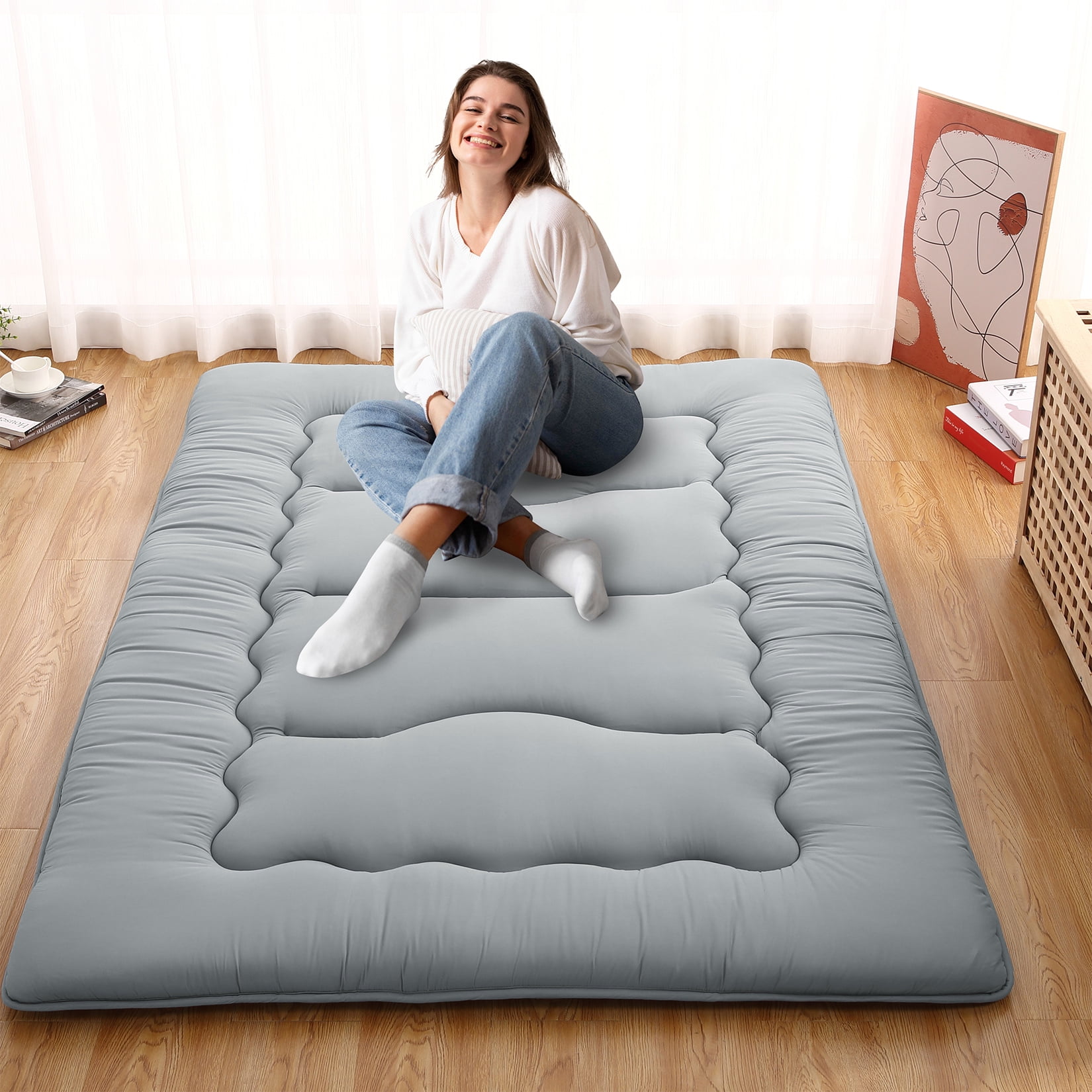 Floor Mattress Futon Mattress, Thicken Foldable Tatami Mat Roll Up ...