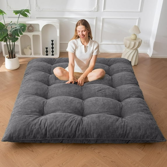 Floor Mattress Size, 6" Foldable Futon Mattress Tufted Roll Up Floor ...
