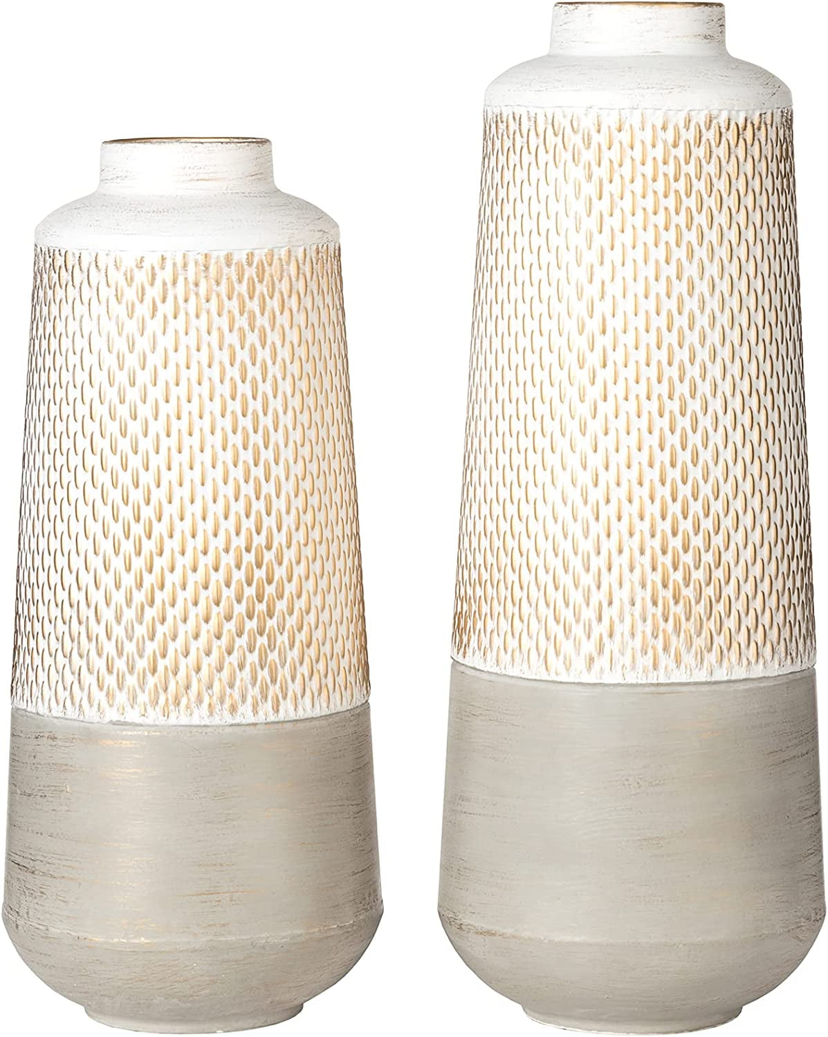 Floor Metal Vase Decor Set of 2 Large Modern Farmhouse Scales Texture ...